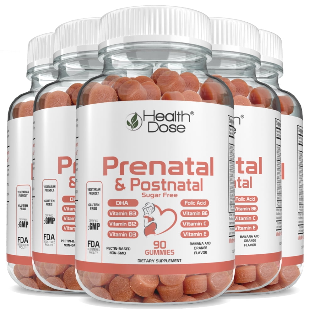 (5 pack) Health Dose Prenatal & Postnatal Vitamins DHA & Folic Acid ...
