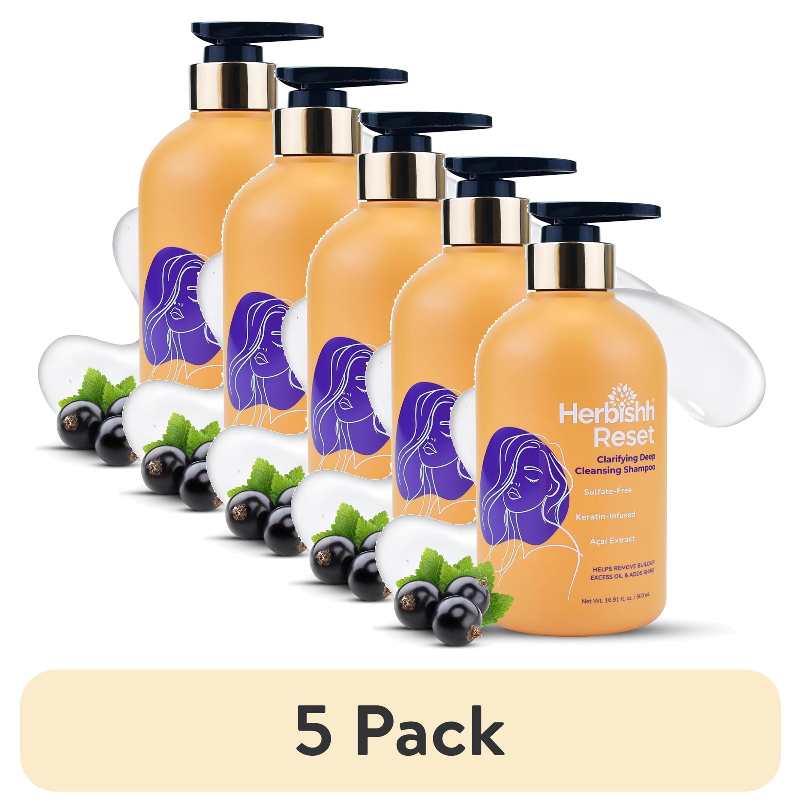 (5 pack) Herbishh Clarifying Deep Cleansing Shampoo (16.91 fl oz ...