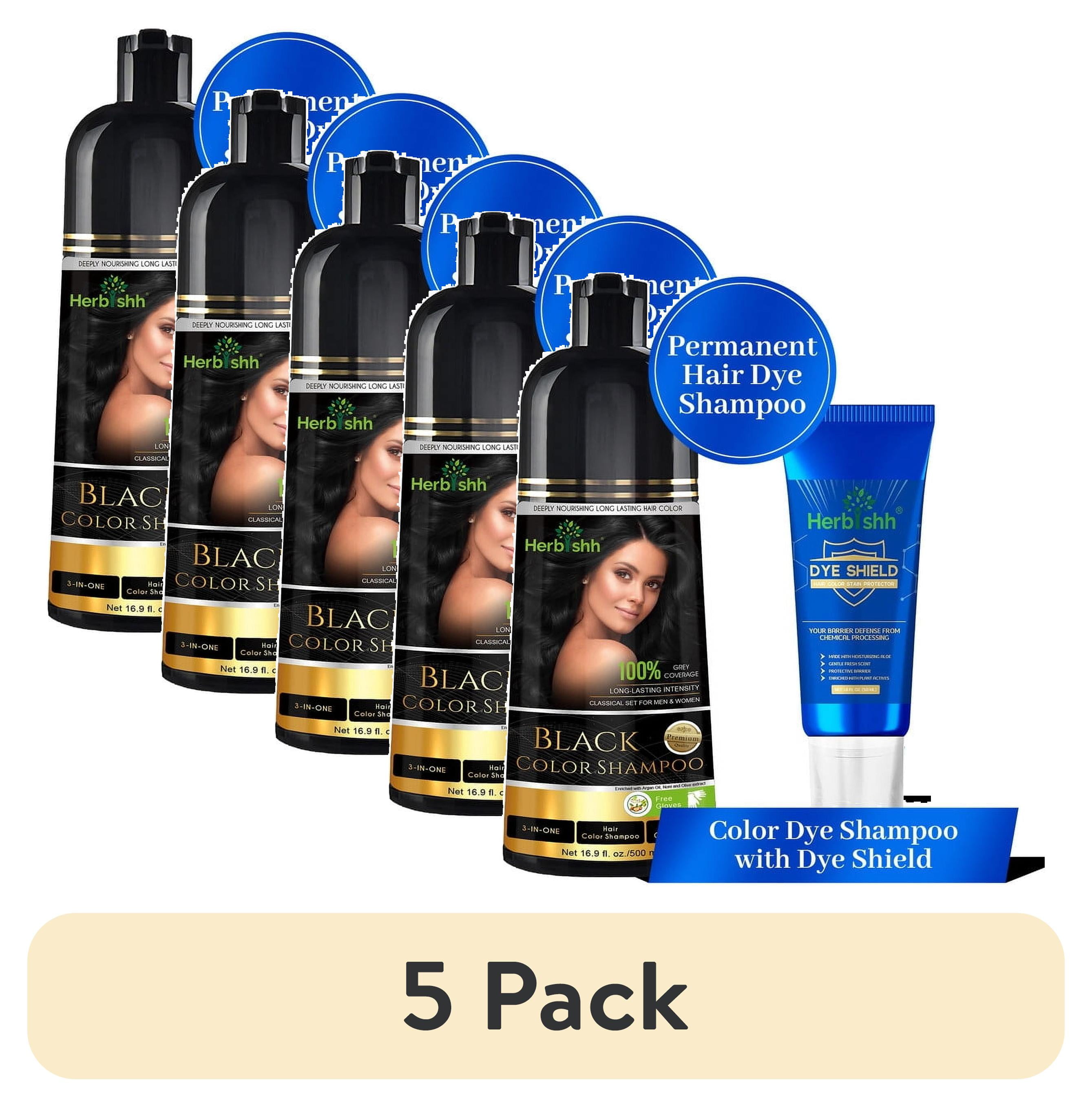 (5 pack) Herbishh Combo Hair Color Shampoo Black 500ml for Gray Hair ...