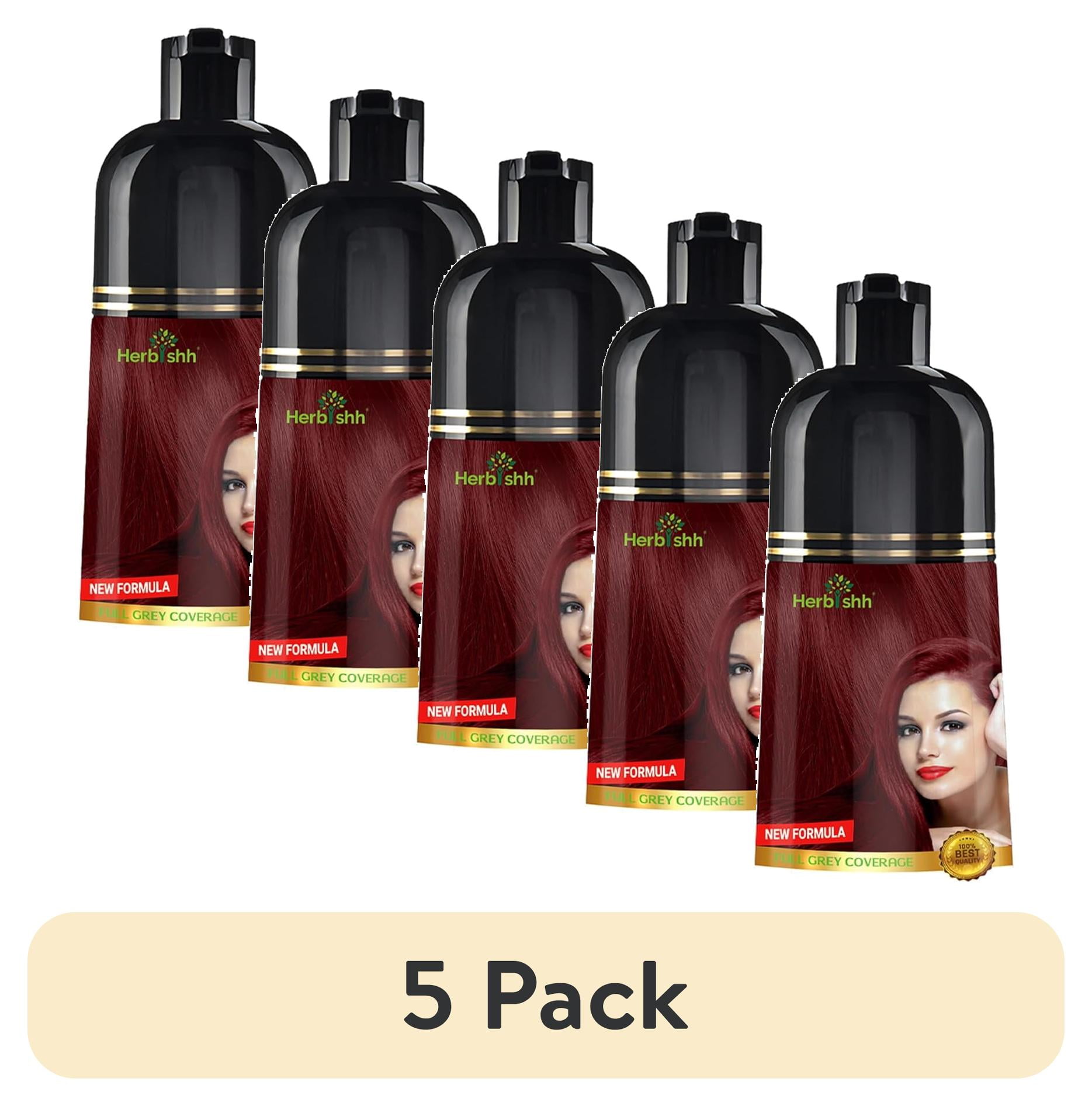 (5 pack) Herbishh Combo Hair Color Shampoo Blue Black 500ml for Gray ...