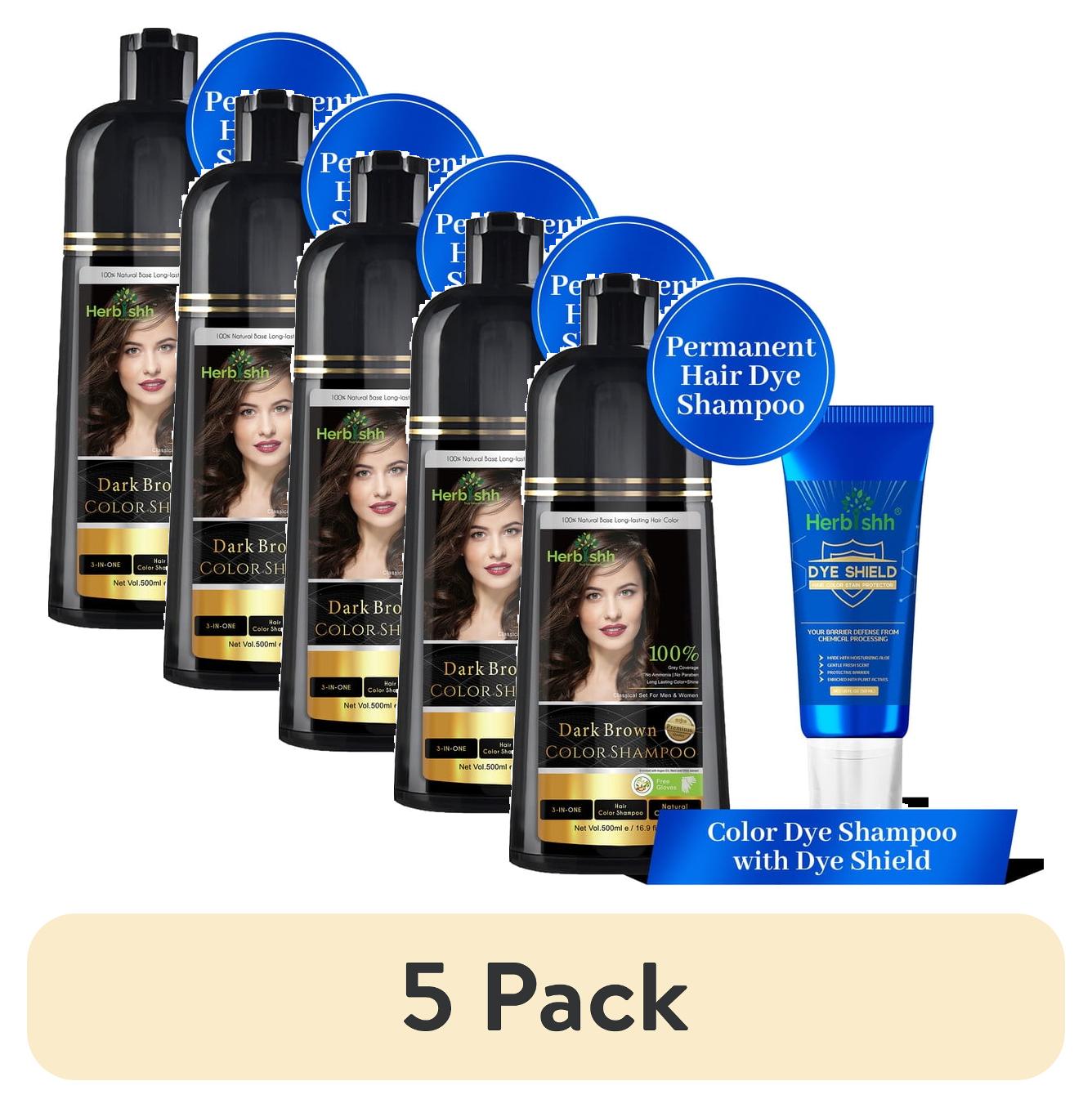 (5 pack) Herbishh Combo Hair Color Shampoo Dark Brown 500ml for Gray ...