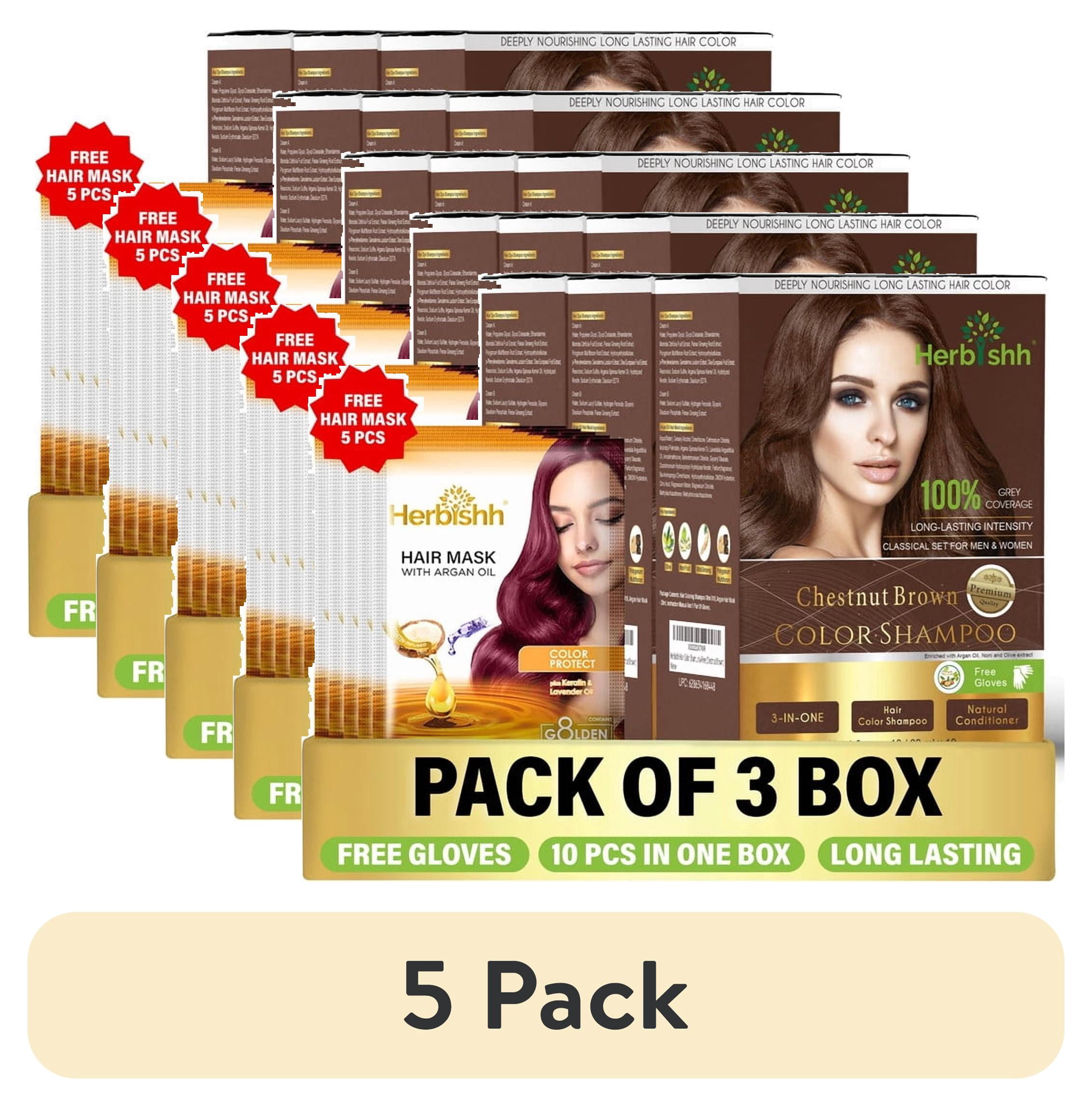 (5 pack) Herbishh Hair Color Shampoo for Grey Hair – Hair Dye Shampoo ...