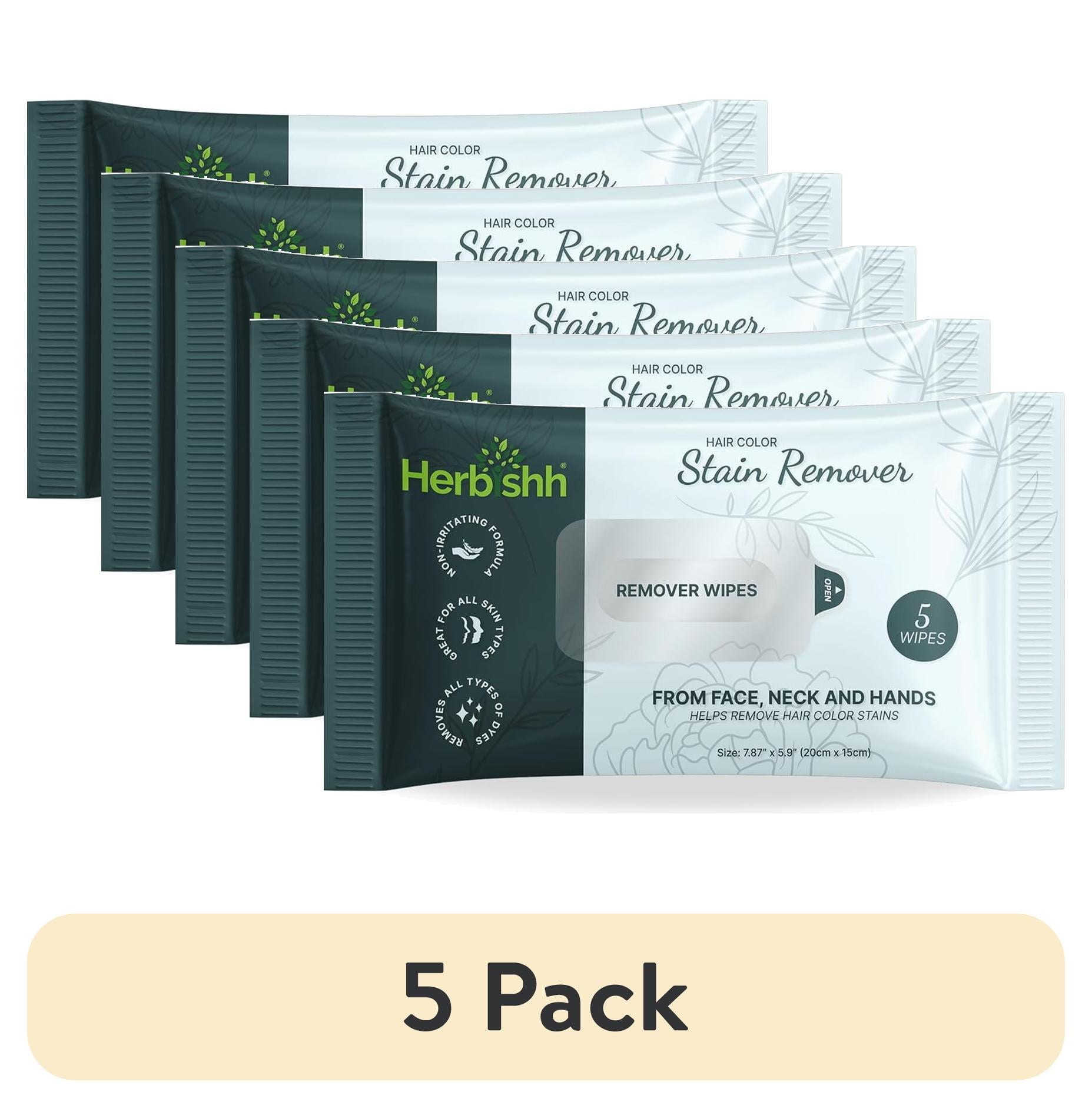 (5 pack) Herbishh Hair Color Stain Remover Wipes, Skin-Friendly Dye ...