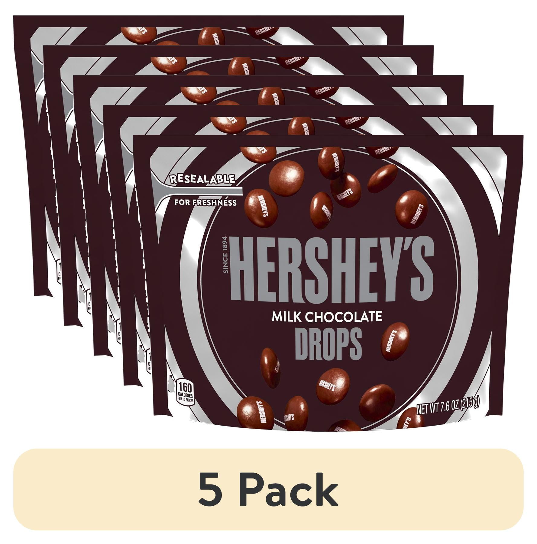 (5 pack) Hershey's, Milk Chocolate Drops Candy, 7.6 oz, Resealable Bag ...