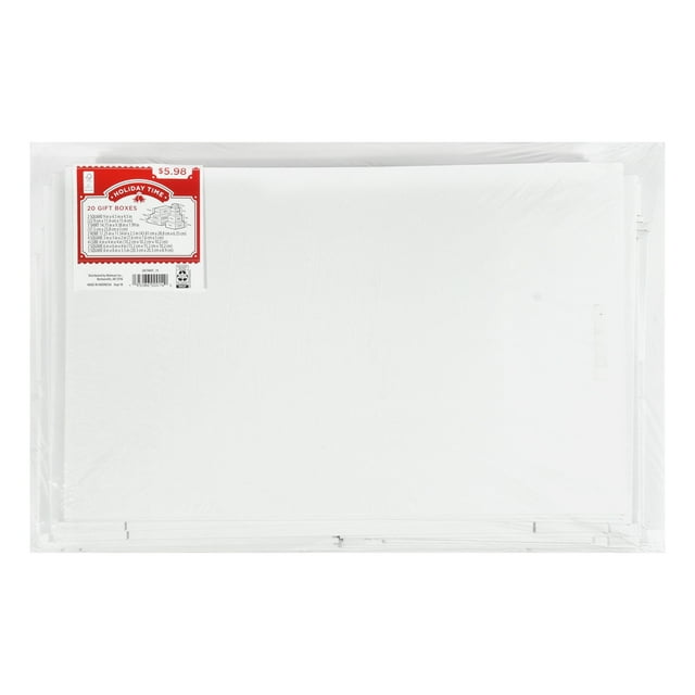 (5 pack) Holiday Time White Gift Boxes, 20 Count - Walmart Business ...