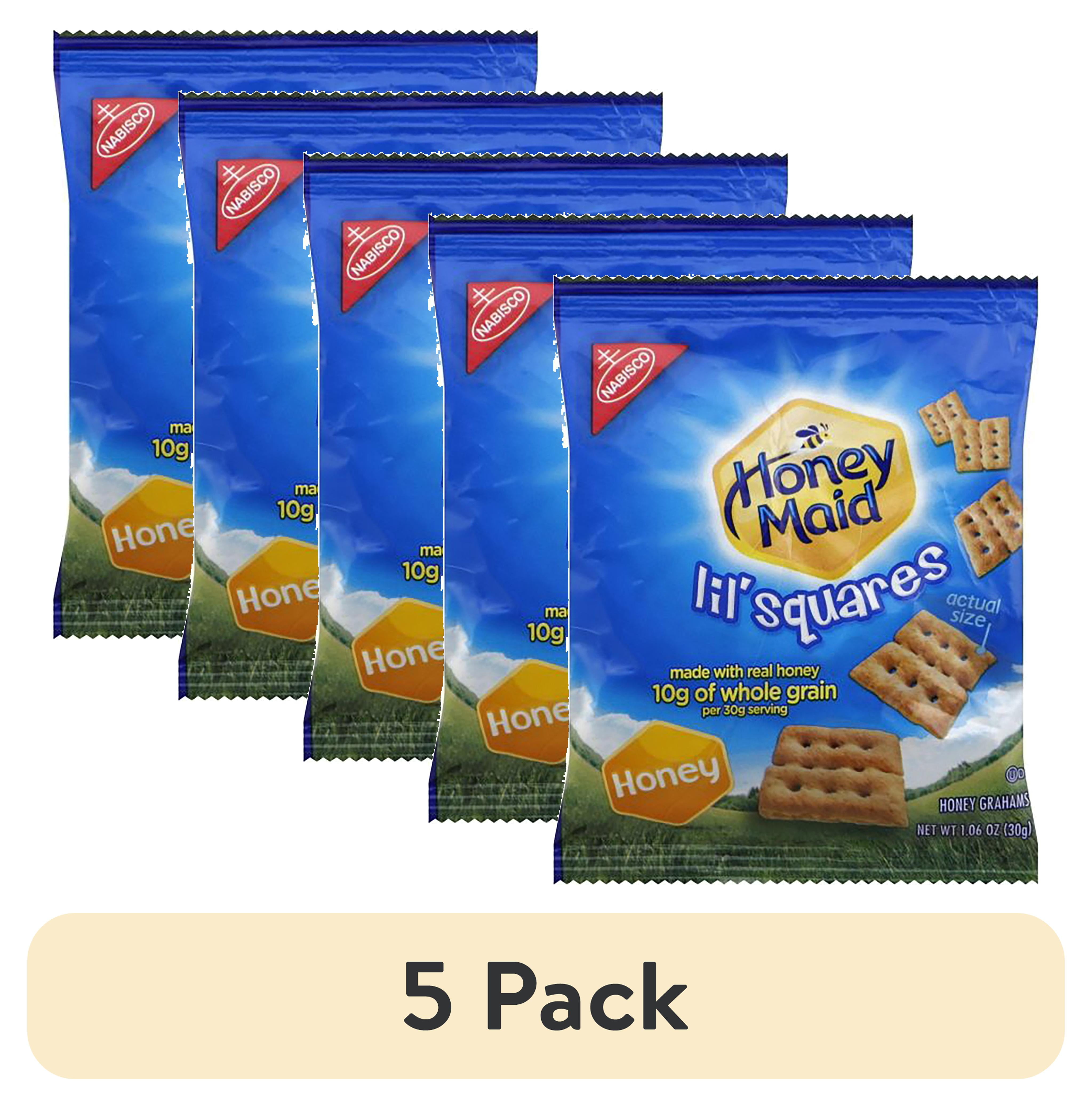 (5 pack) HONEY MAID Lil' Squares Honey Graham Crackers, Lunch Snacks, 1 ...