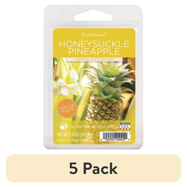 (5 pack) Honeysuckle Pineapple Scented Wax Melts, Scentsationals, 5 oz (Value Size) - Walmart.com