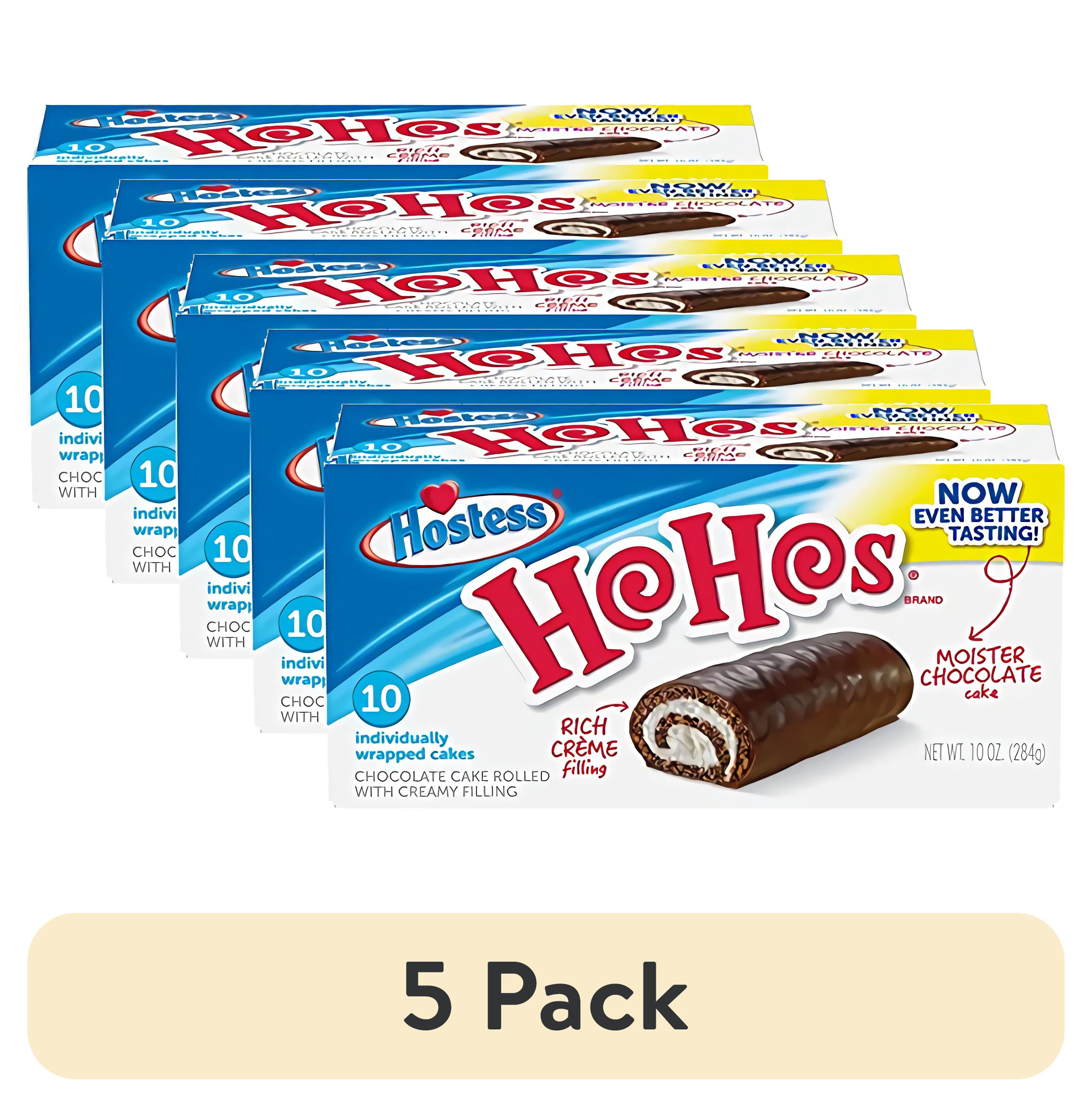 (5 pack) Hostess Ho Hos | 10 Count | 10 Ounce | Pack of 2 (20 Total Ho ...