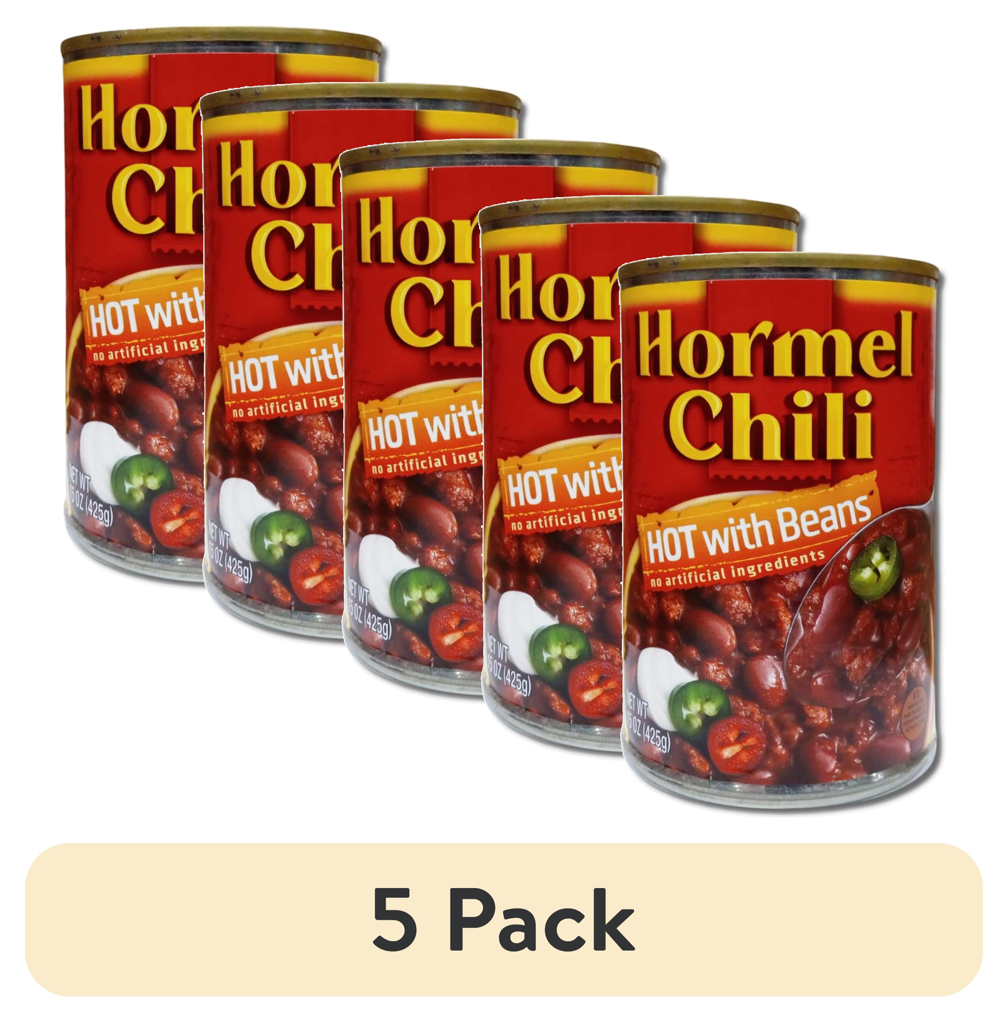 (5 pack) Hot Chili with Beans Value Pack | 15 Ounce Can | Pack of 4 ...