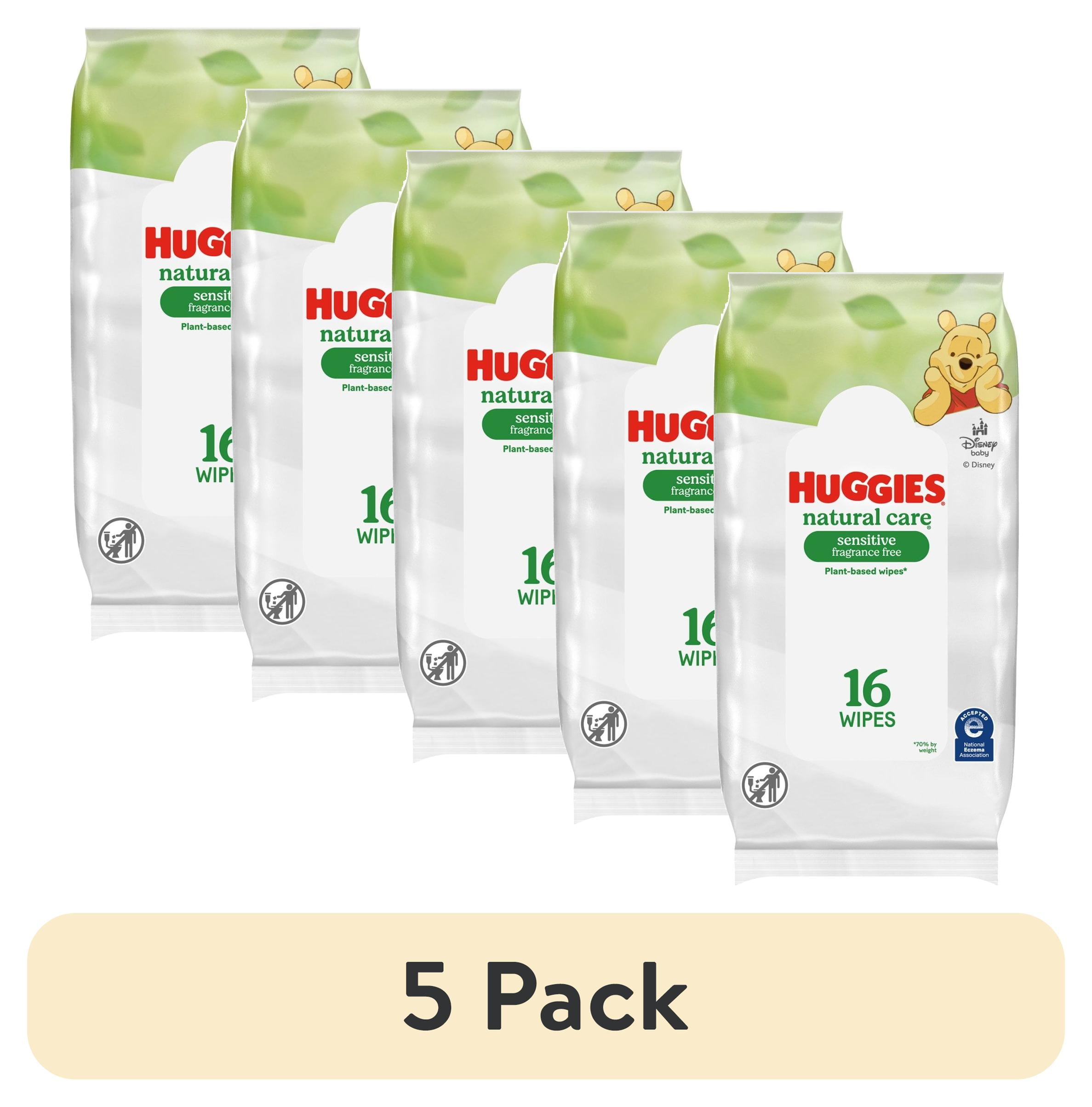 (5 pack) Huggies Natural Care Sensitive Baby Wipes, Unscented, 1 Soft ...