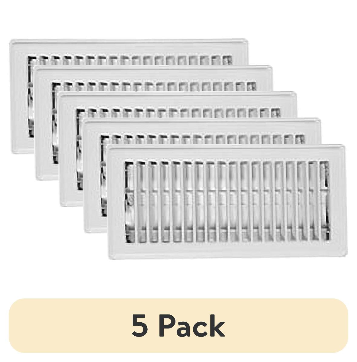 (5 pack) Imperial 4-inch x 10-inch White Steel Painted Louvered, Floor ...