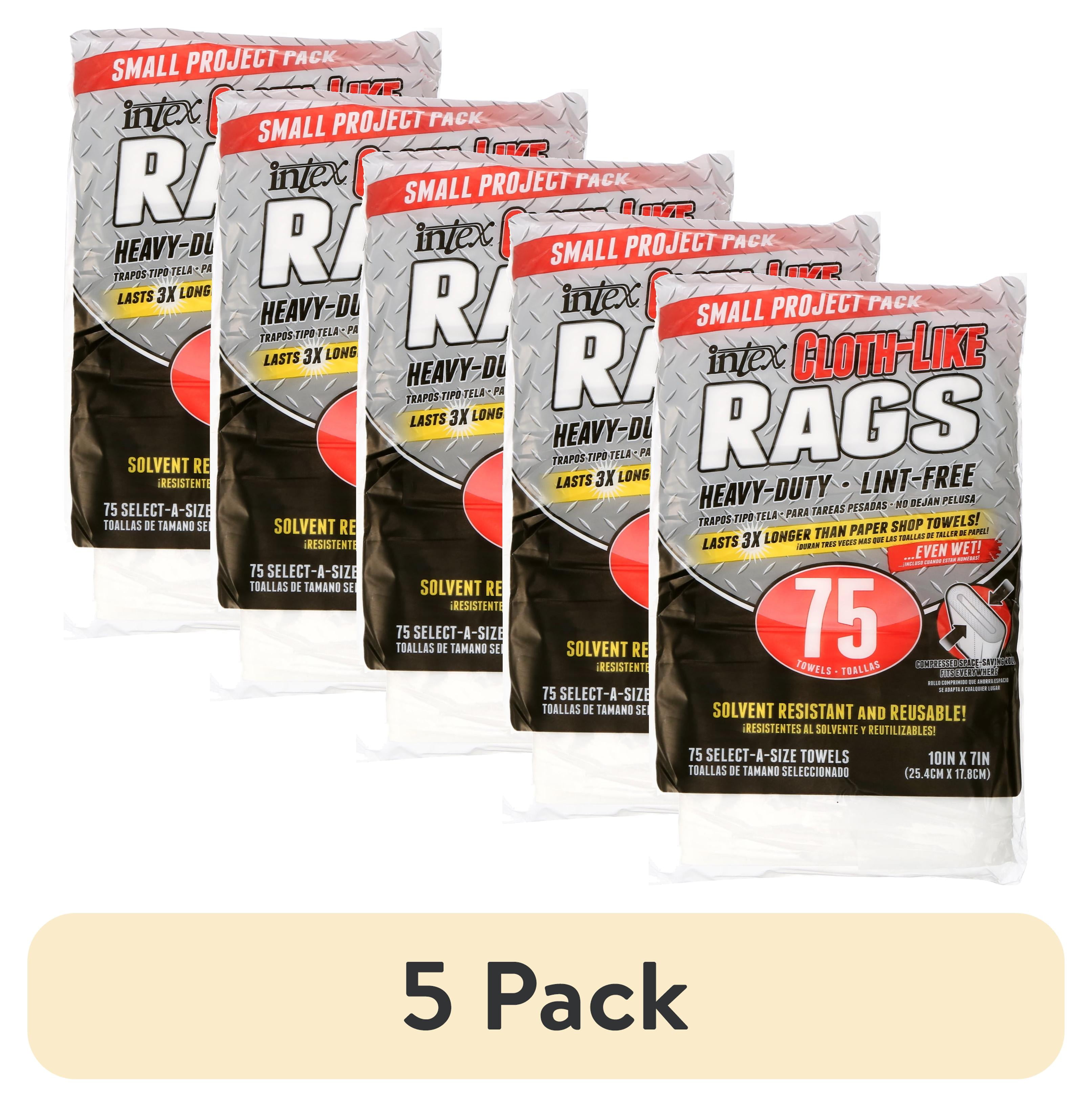 (5 pack) Intex DIY Cloth-Like Cleaning Rags, 75 Count - Walmart.com