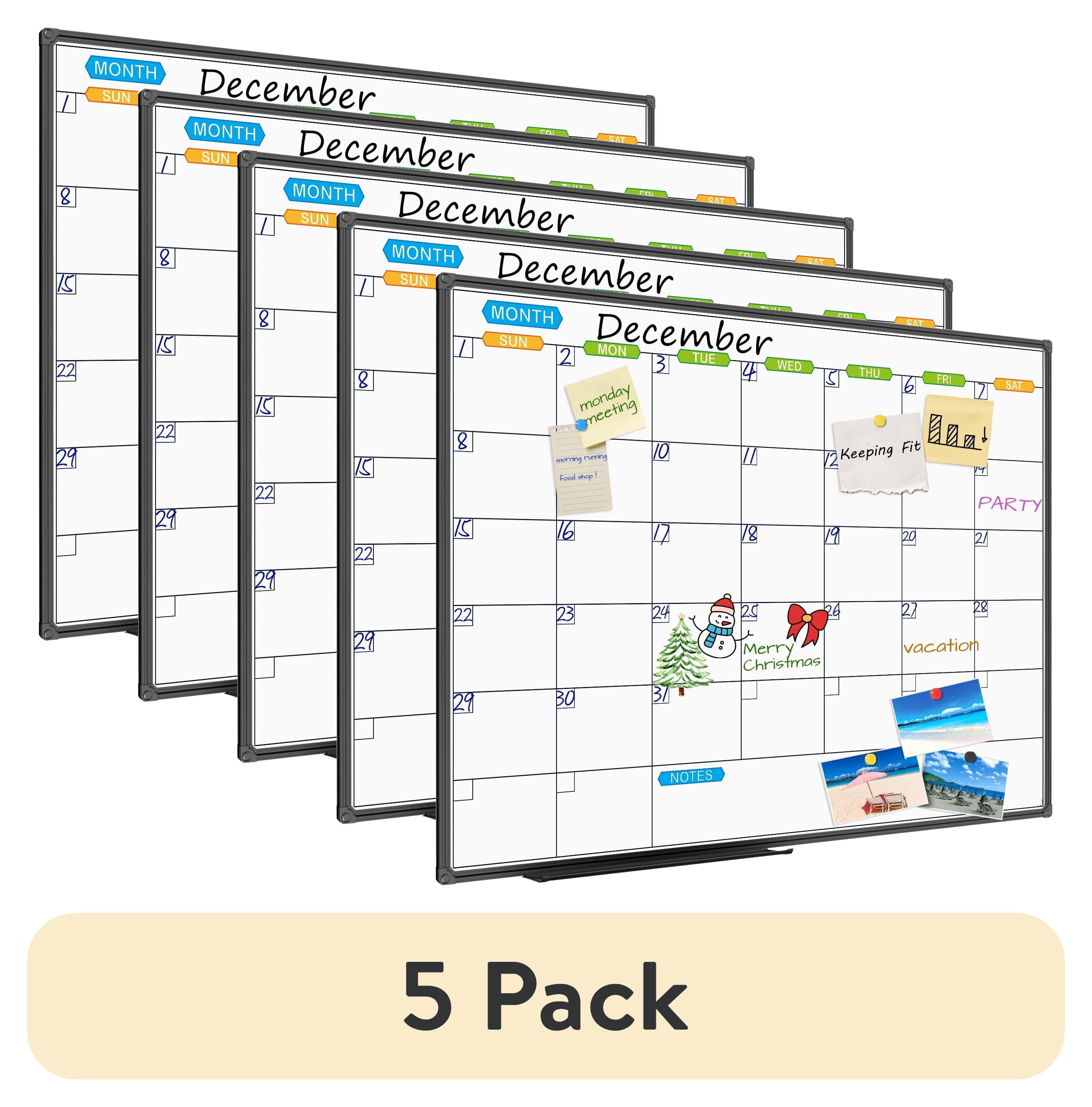 (5 pack) JILoffice Monthly Calendar Whiteboard 48" x 36" Dry Erase ...