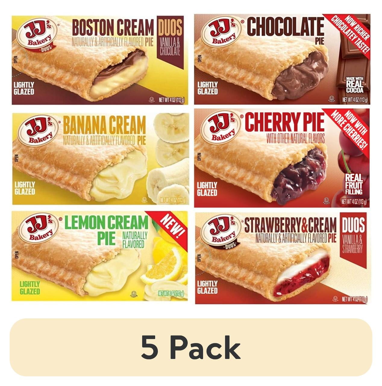(5 pack) JJ's Bakery Cream Pie Variety Pack Individually Wrapped On The ...