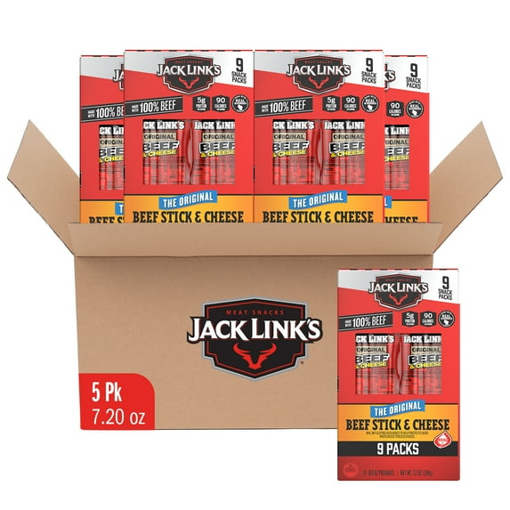 (5 pack) Jack Link's Original Beef & Cheese Sticks 9 Pack - Walmart.com