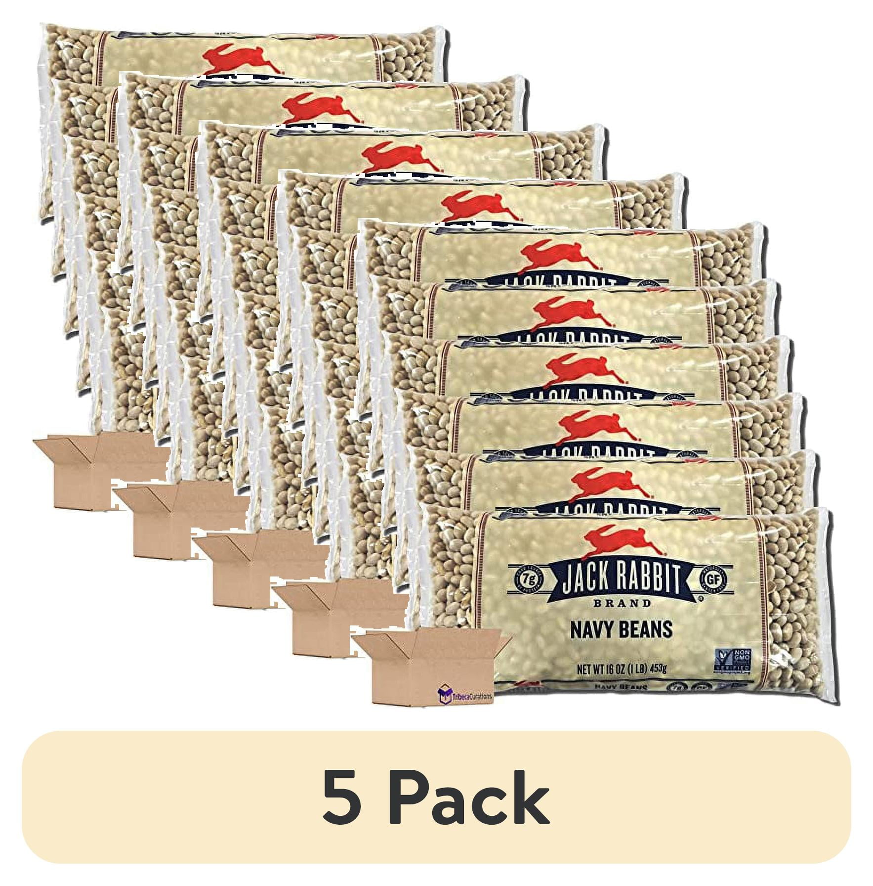 (5 pack) Jack Rabbit Navy Beans Value Pack | 16 Ounce Bag | Pack of 6 ...