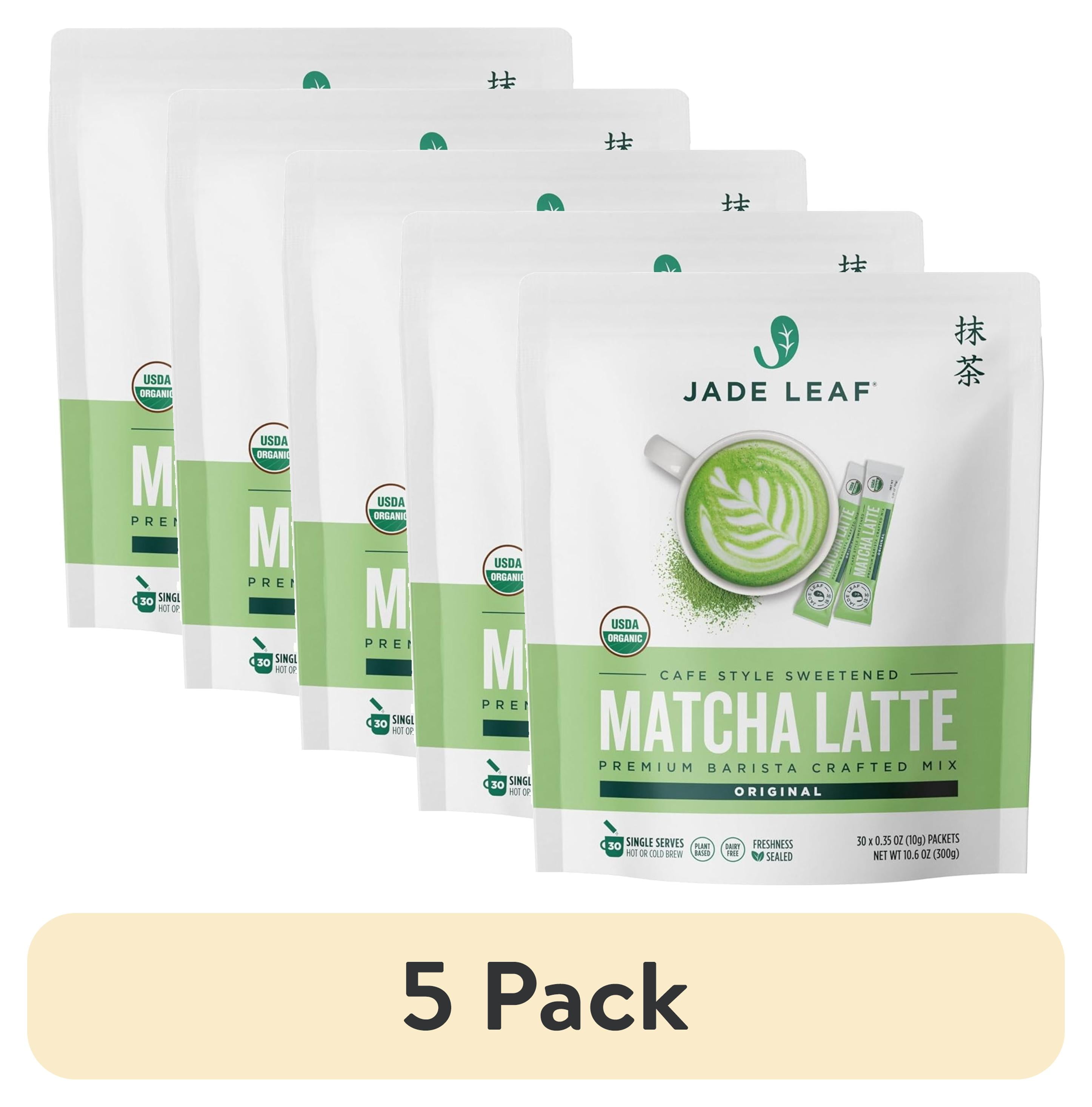 (5 pack) Jade Leaf Matcha Latte Powder Mix, Organic, Dairy-Free Packets ...