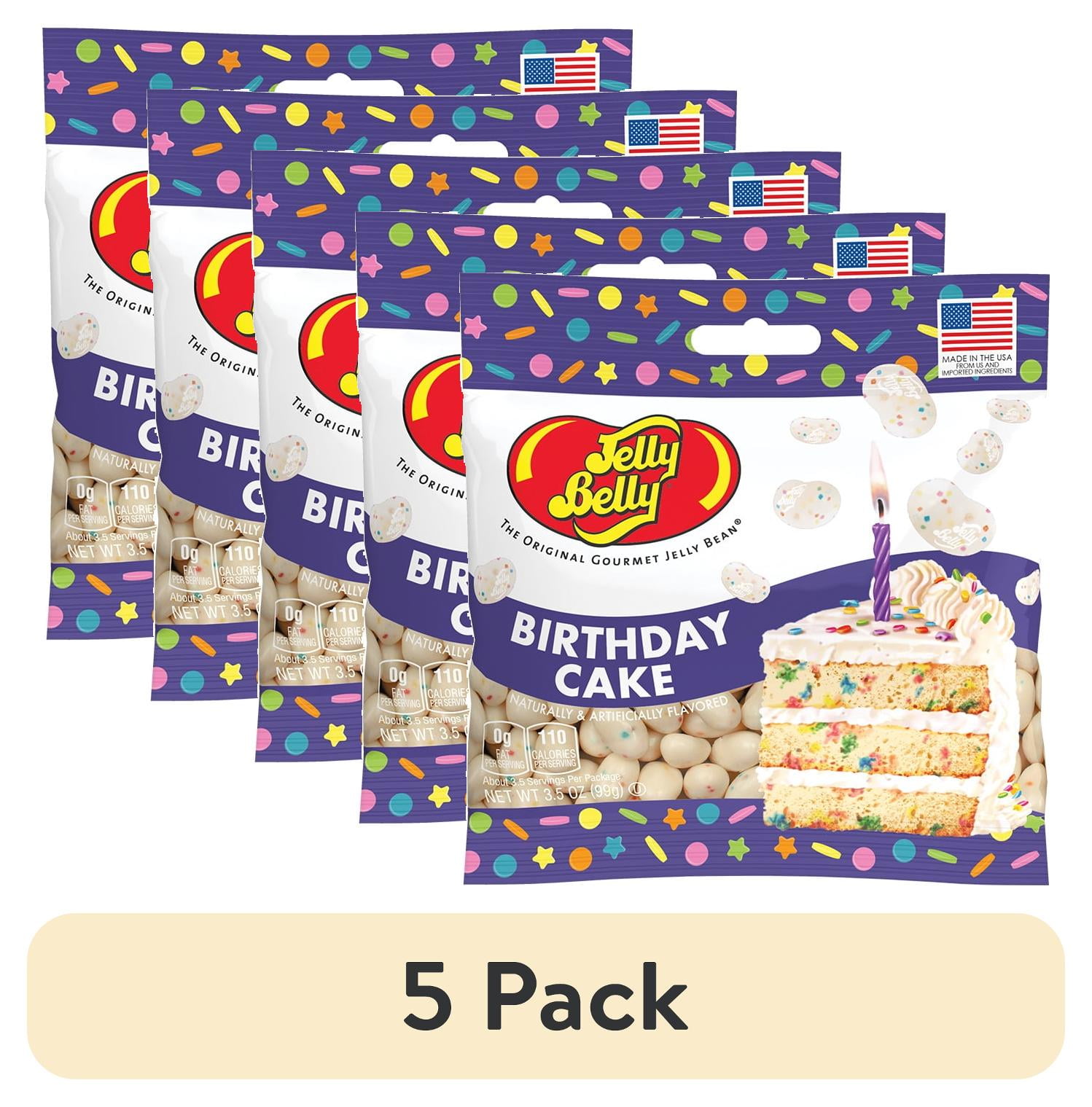 (5 pack) Jelly Belly Birthday Cake Jelly Beans - 3.5 oz Grab & Go® Bags ...