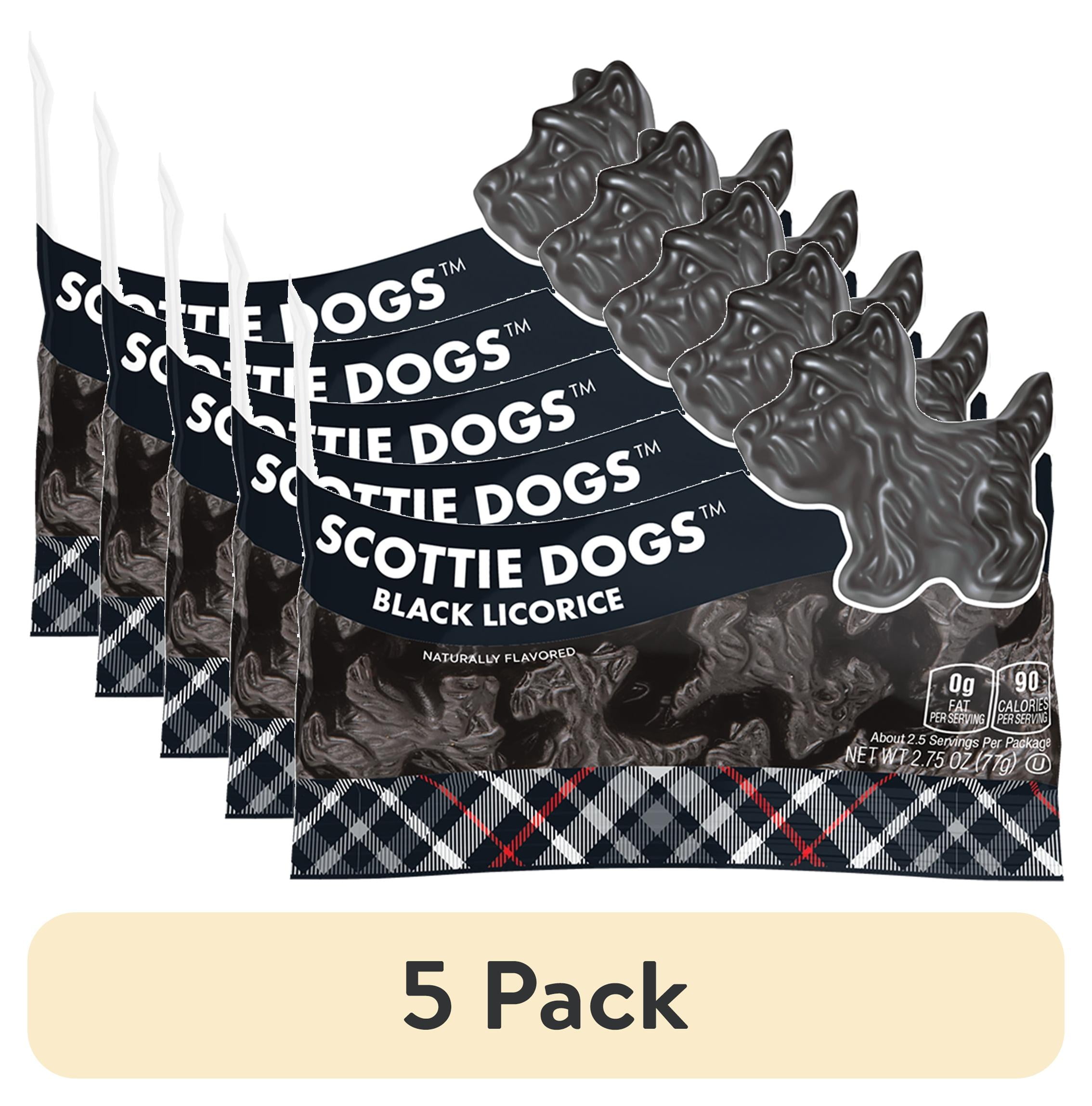(5 pack) Jelly Belly Black Licorice Scottie Dogs - 2.75-oz. Bag ...