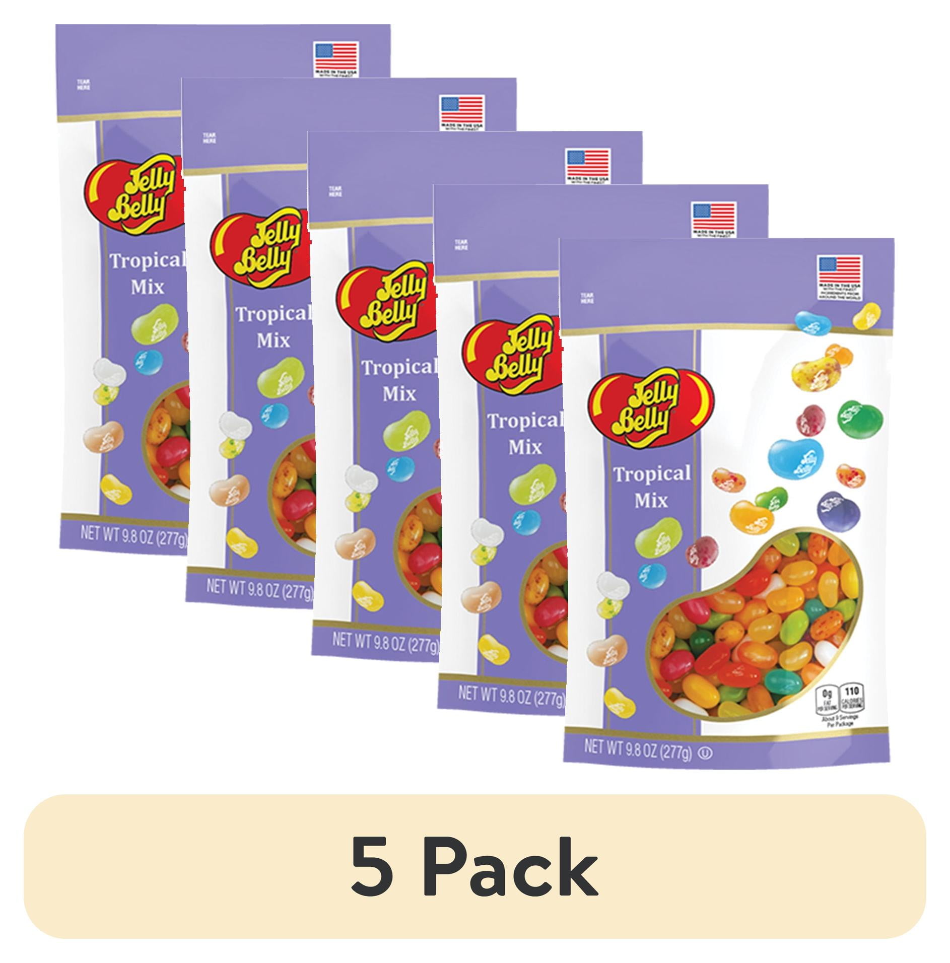 (5 pack) Jelly Belly Tropical Mix Jelly Beans 9.8 oz Pouch Bag, Exotic ...