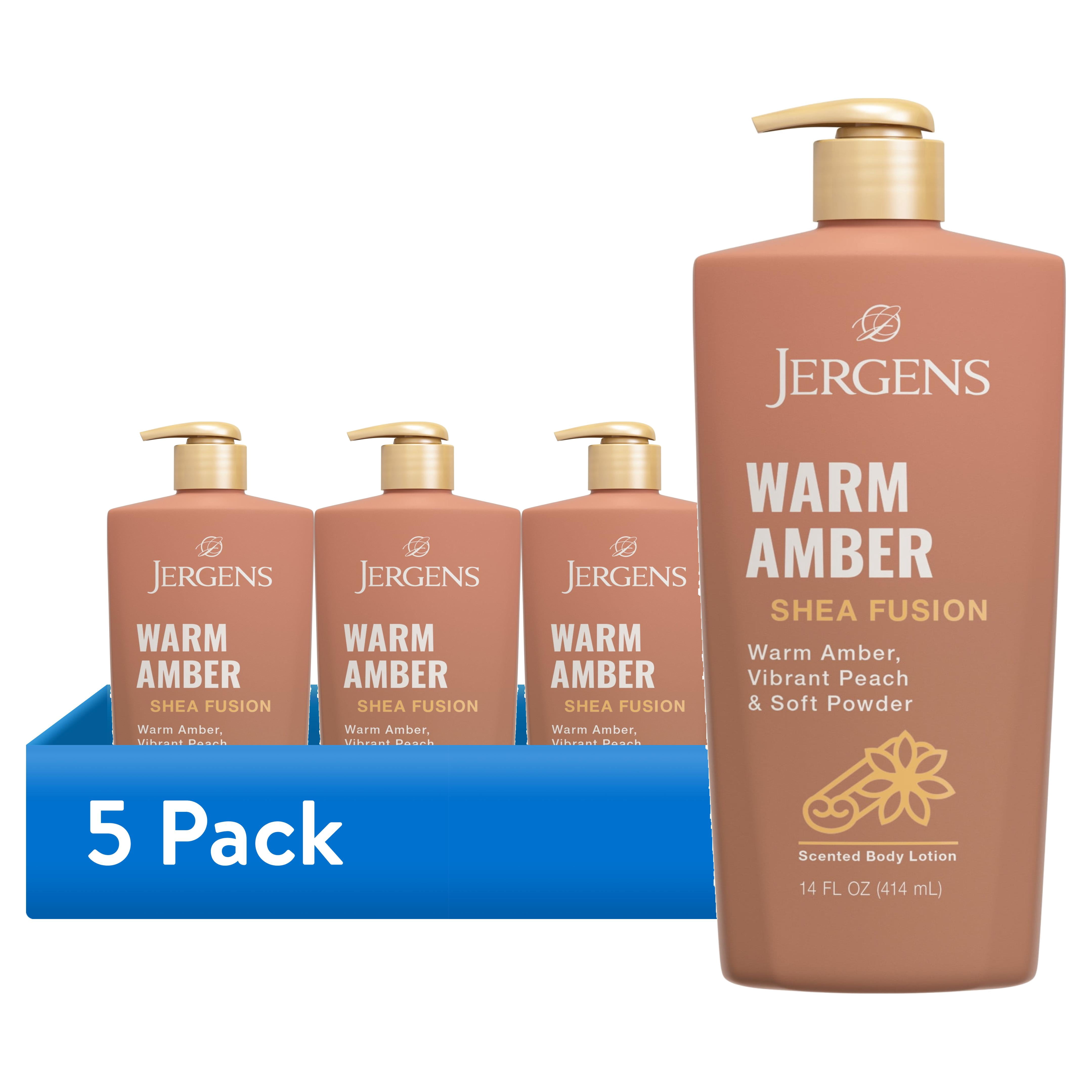 (5 pack) Jergens Shea Fusion Warm Amber Scented Body Lotion ...