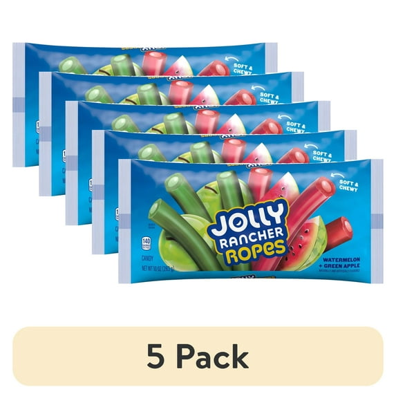 (5 pack) Jolly Rancher Ropes Watermelon and Green Apple Flavored Candy ...