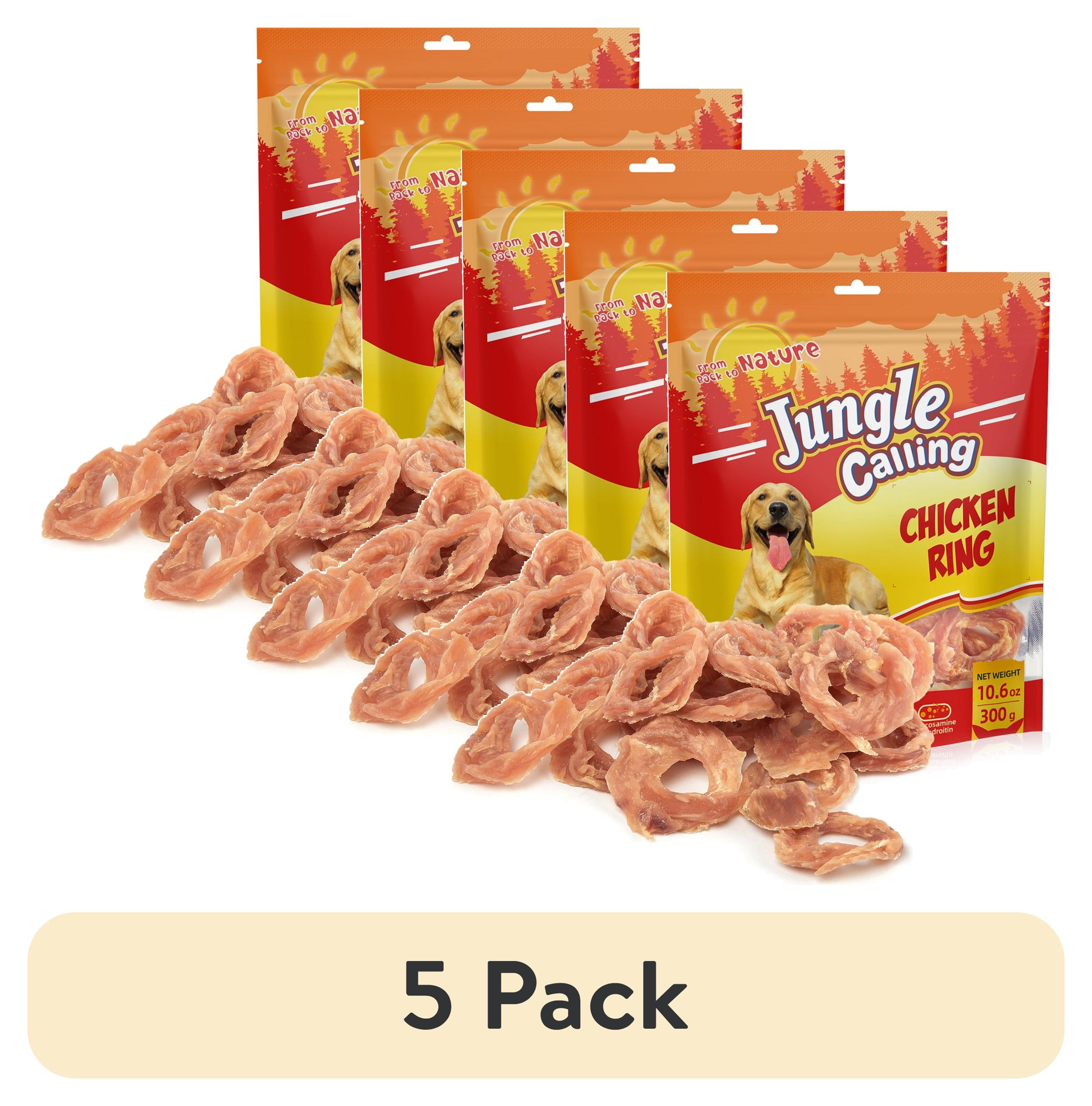 (5 pack) Jungle Calling Chicken Jerky Rings,Chewy Snacks Help Hip ...