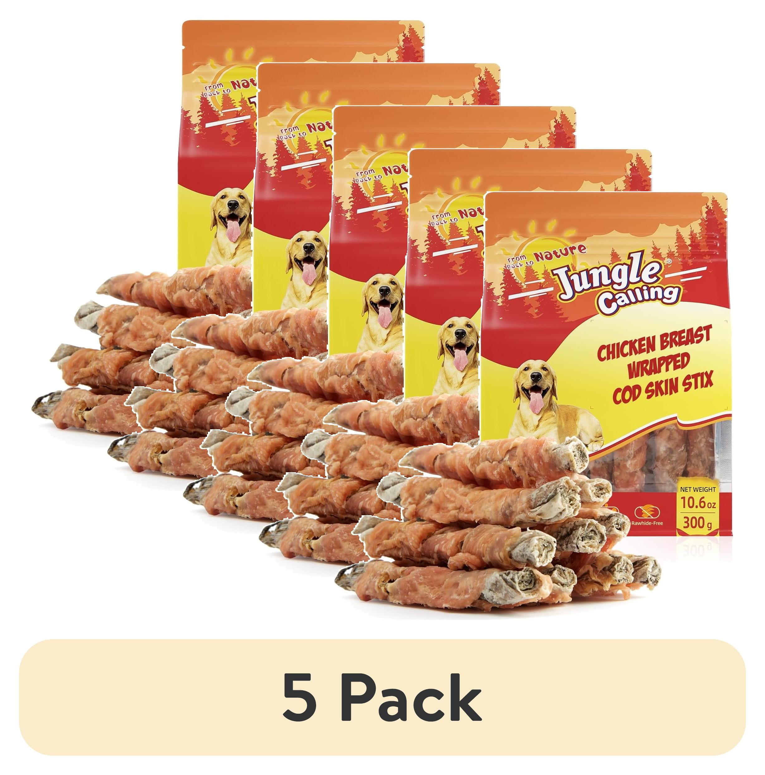 (5 pack) Jungle Calling Dog Treats, High Protein Dog Chewy Treats ...
