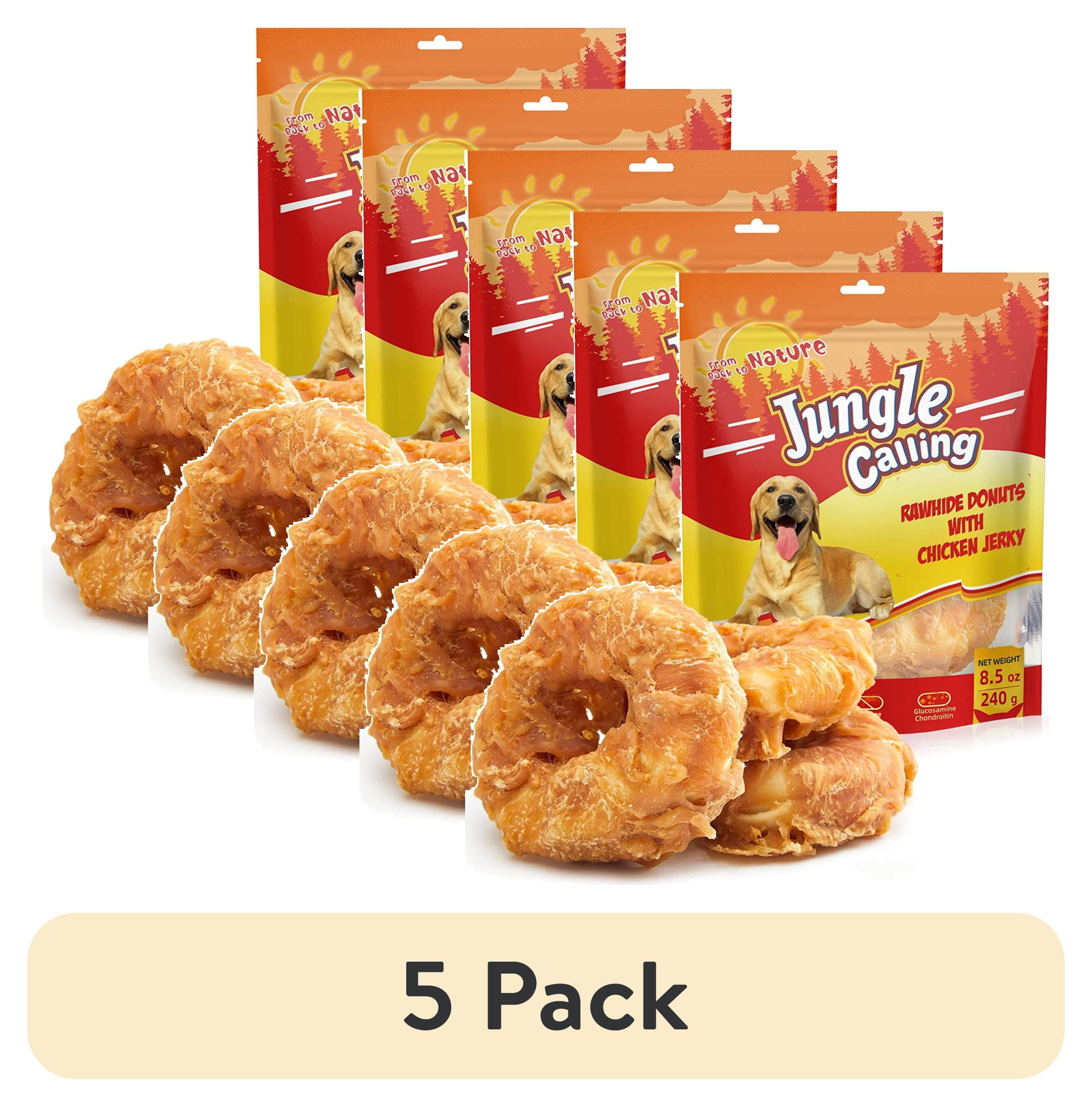(5 pack) Jungle Calling Dog Treats Long Lasting, Rawhide Chews for Dogs ...