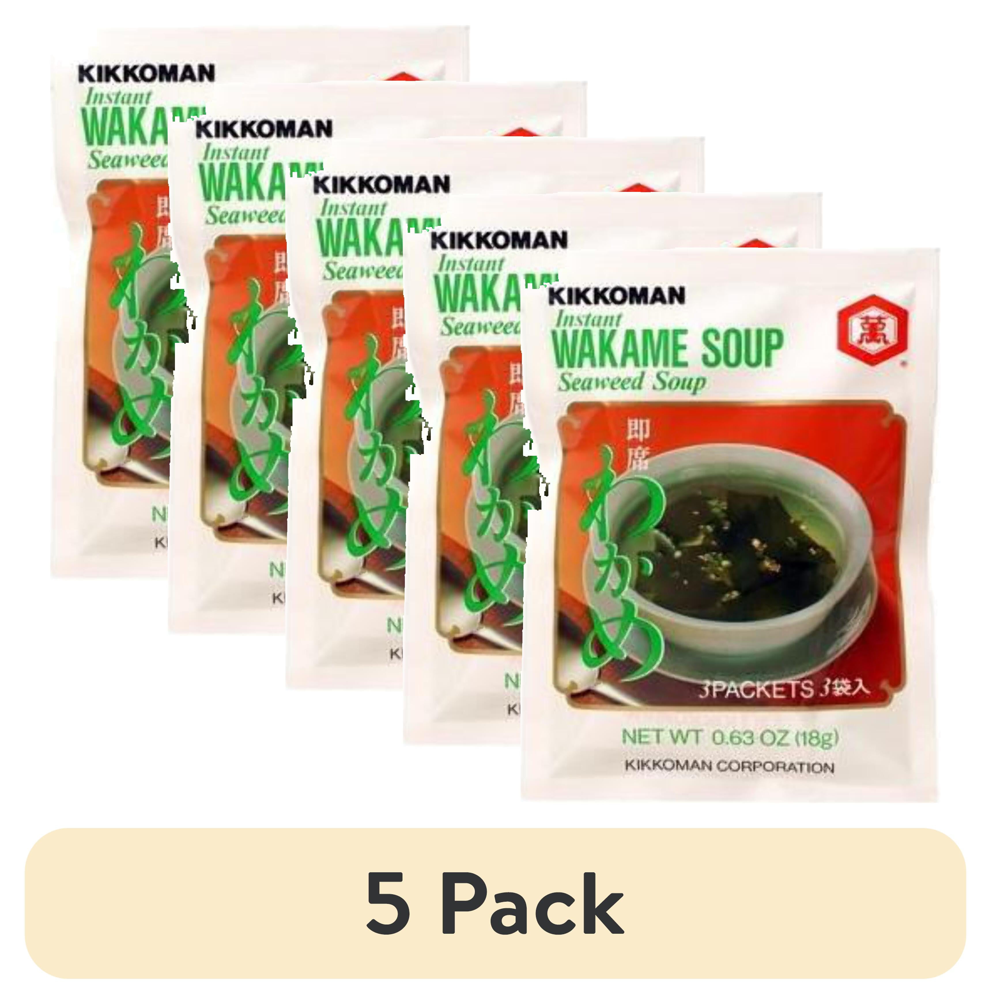(5 pack) Kikkoman Instant Wakame Soup Seaweed Soup Packets - 3 PK, 0.21 ...