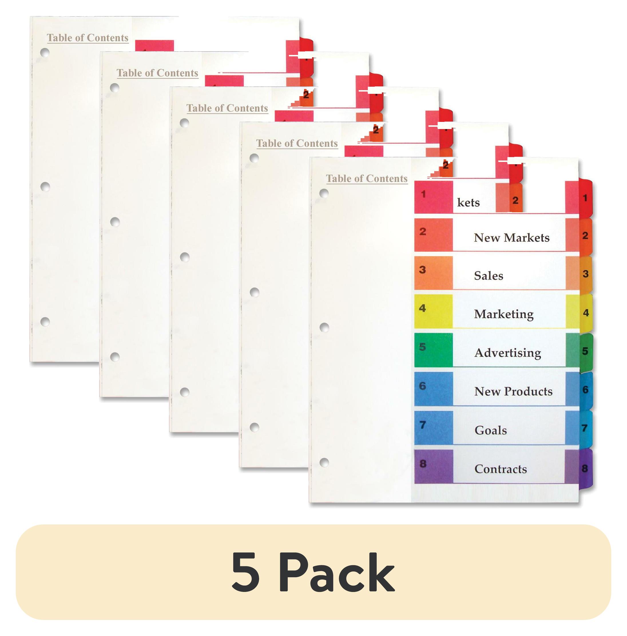 (5 pack) Kleer-Fax Binder Index Dividers - Walmart.com
