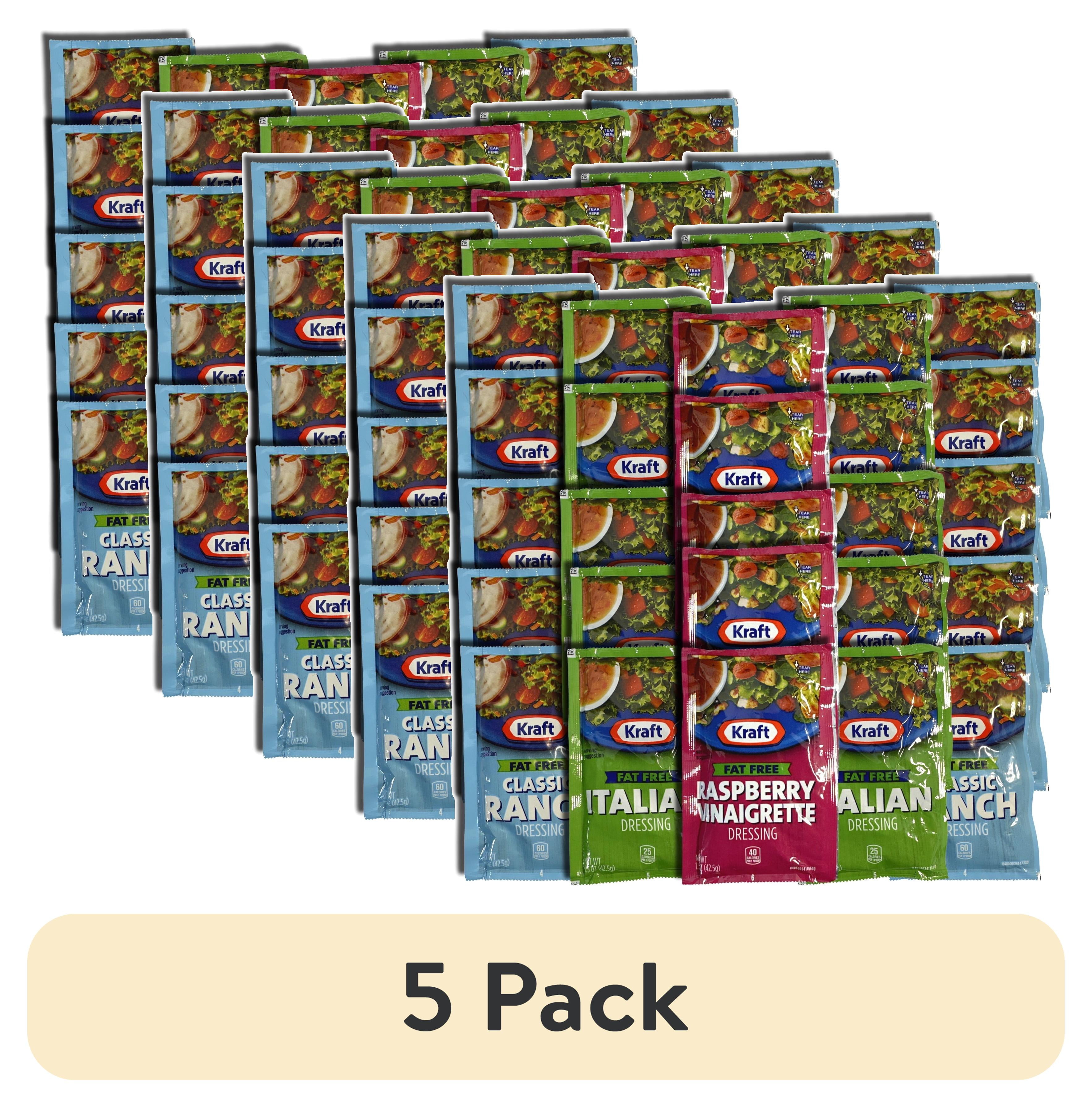 (5 pack) Kraft Fat Free Salad Dressing Packets Variety Includes Ranch ...