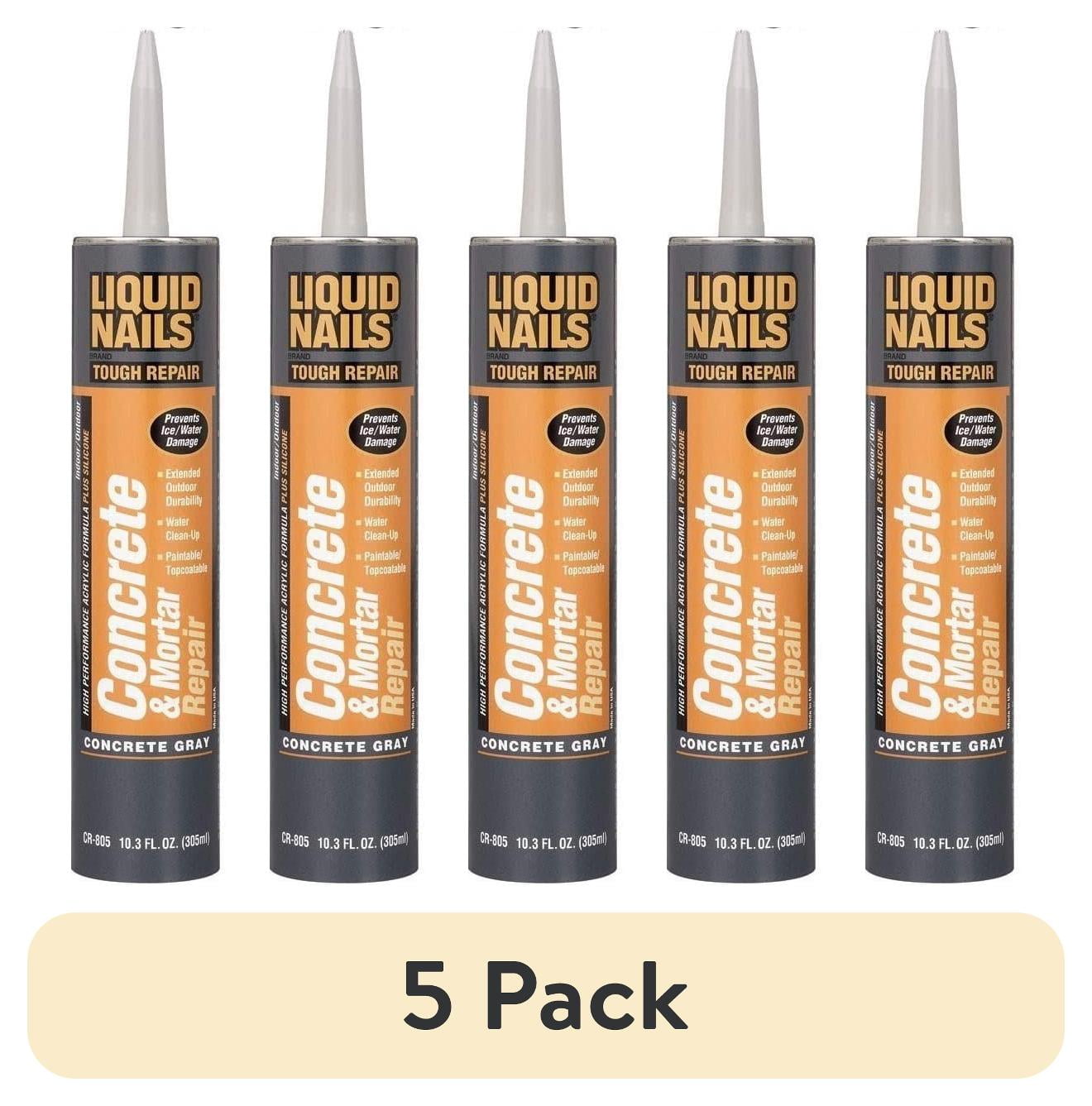 (5 pack) LIQUID NAILS CR-805, Siliconized Acrylic Latex, Gray Concrete ...