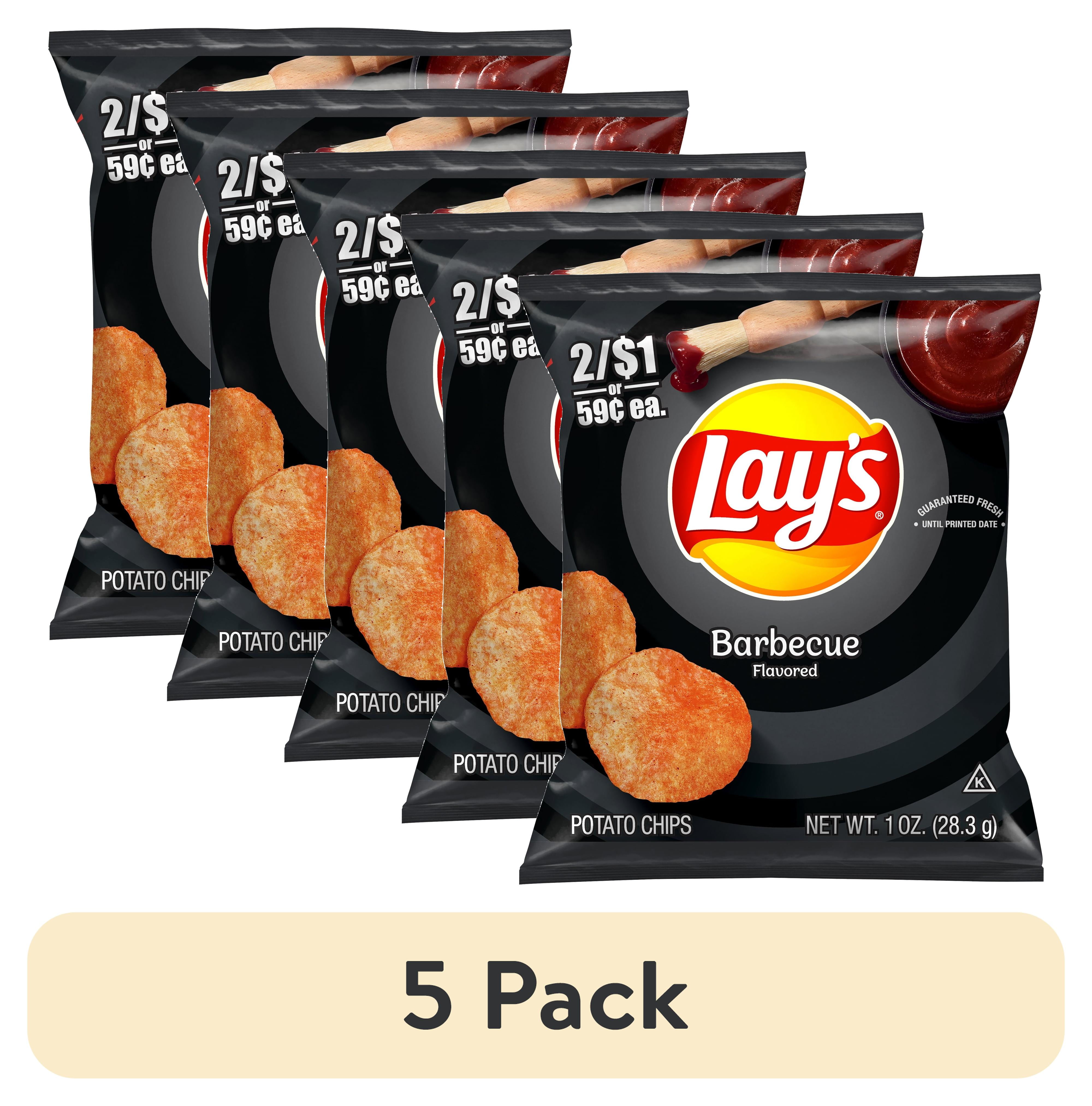 (5 pack) Lay’s Barbecue Flavored Potato Chips Snack Chips, 1 oz Bag ...