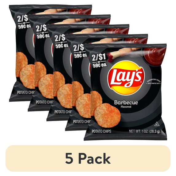 (5 pack) Lay’s Barbecue Flavored Potato Chips Snack Chips, 1 oz Bag ...