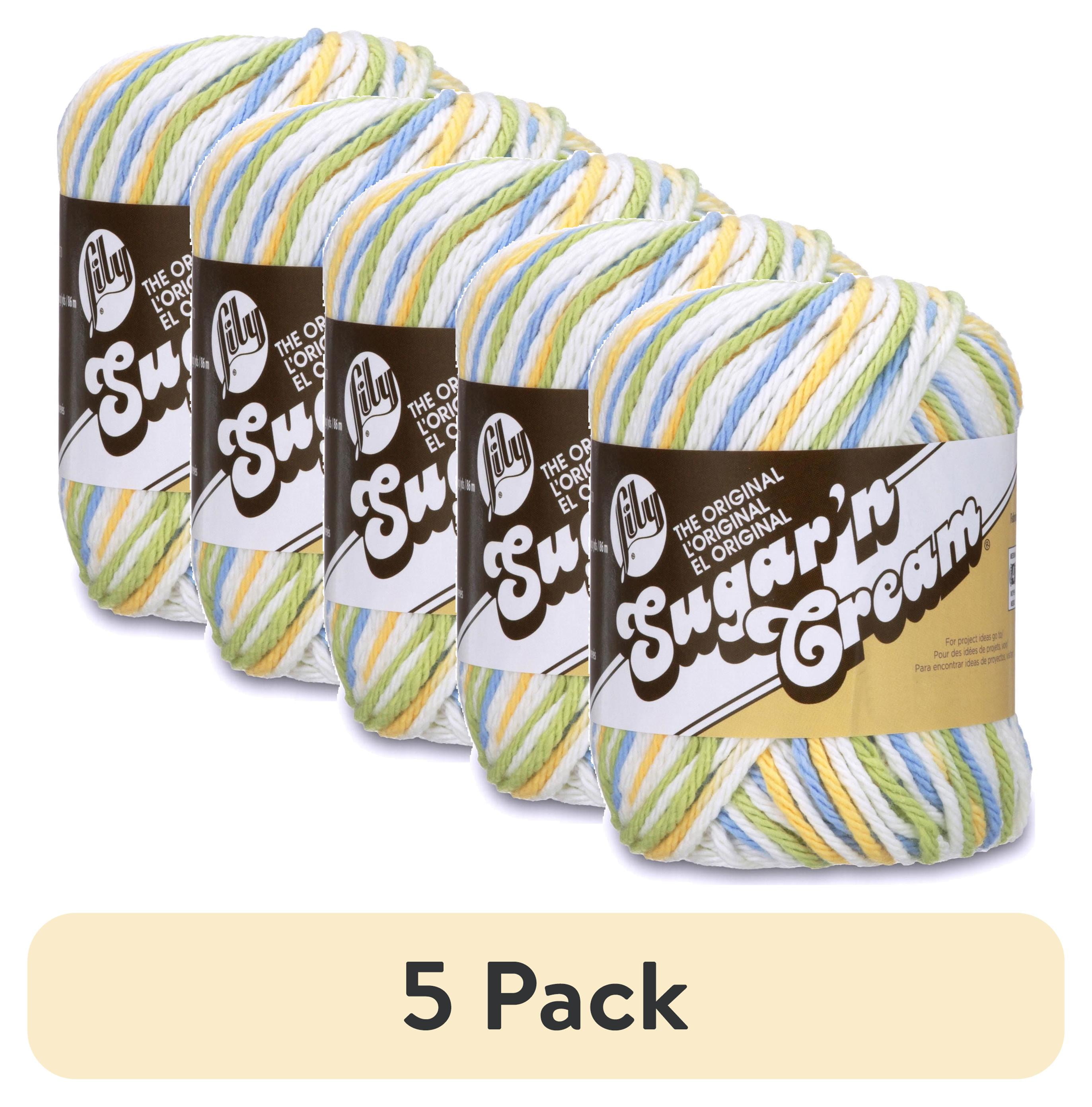 (5 pack) Lily Sugar'n Cream Medium 100% Cotton Cool Breeze Yarn, 95 yd ...