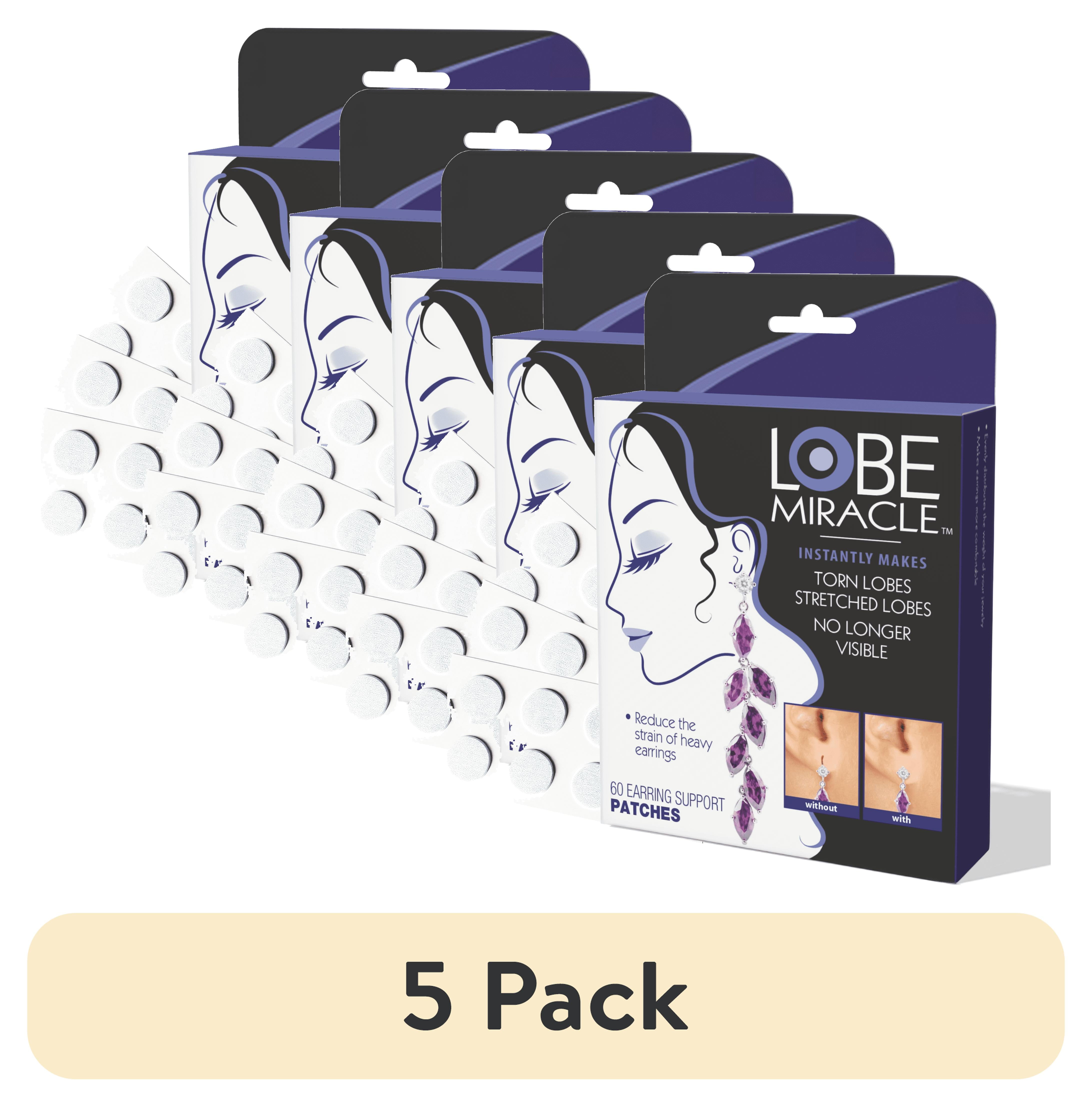 (5 pack) Lobe Miracle- Clear Earring Support Patches - Earring Backs ...