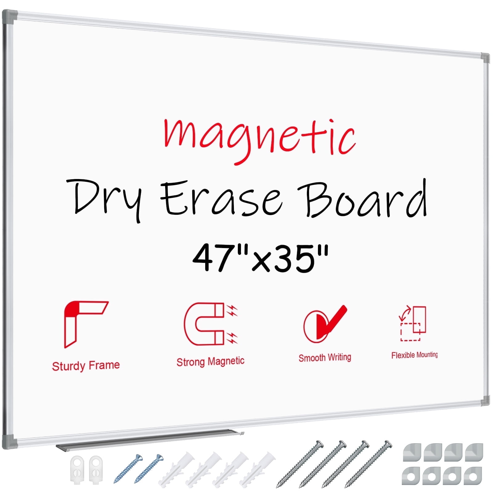 (5 pack) Lockways Large Dry Erase Board for Wall 47" x 35" Big Marker ...