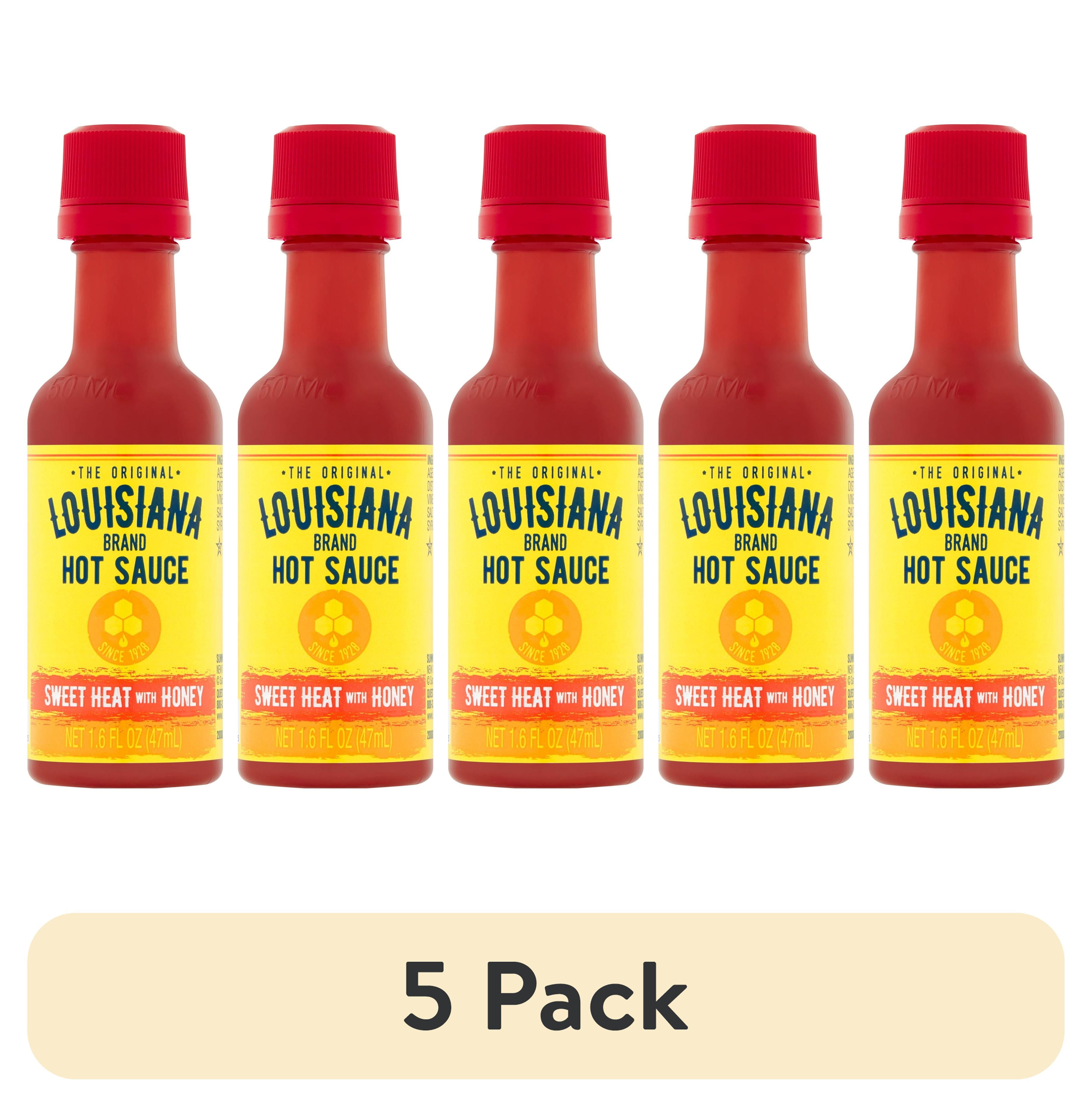 (5 pack) Louisiana Hot Sauce Sweet Heat with Honey Mini Bottle, 1.6 oz ...