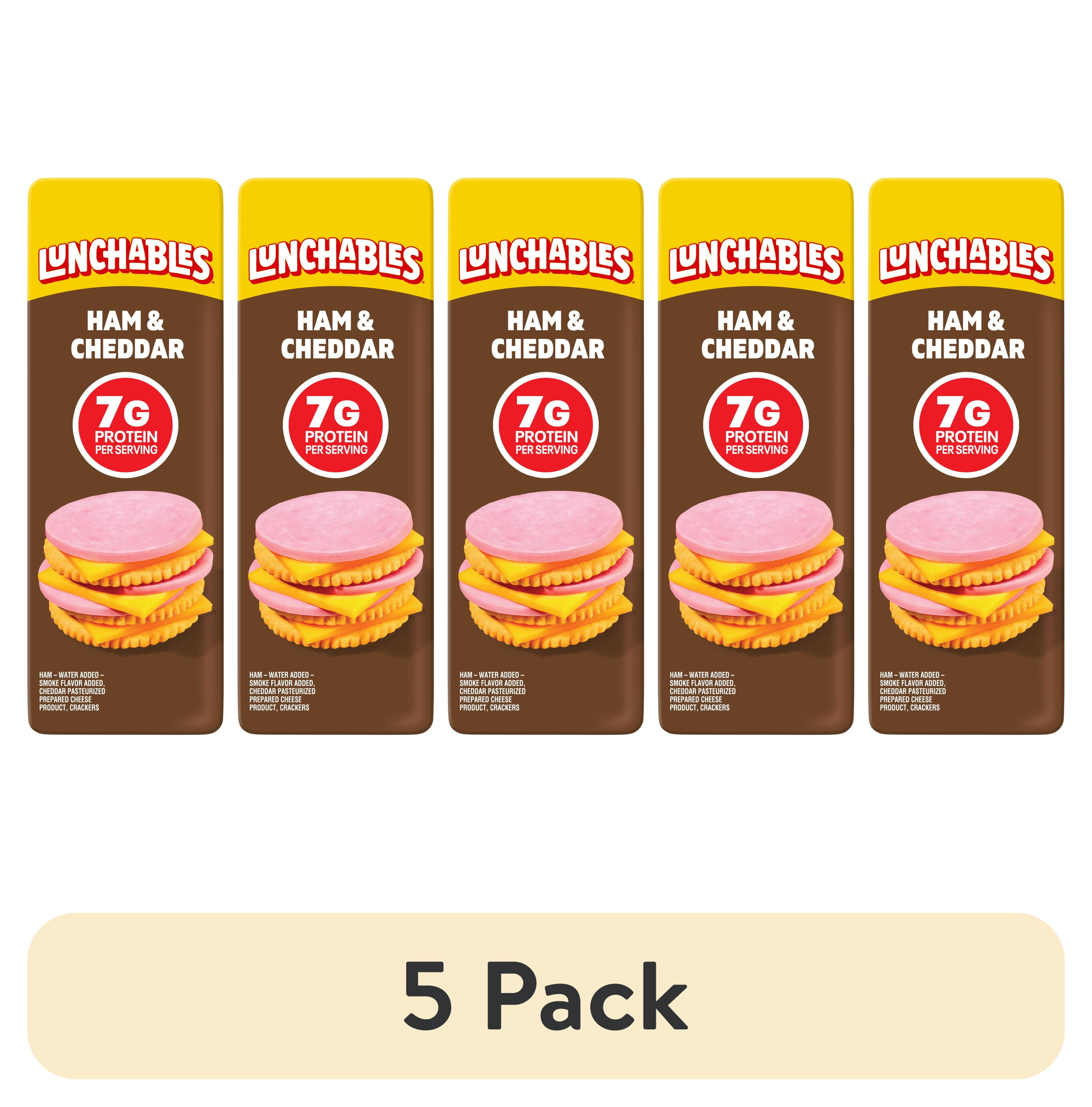 (5 pack) Lunchables Ham and Cheddar Cracker Stackers Value Snack Kit, 1 ...