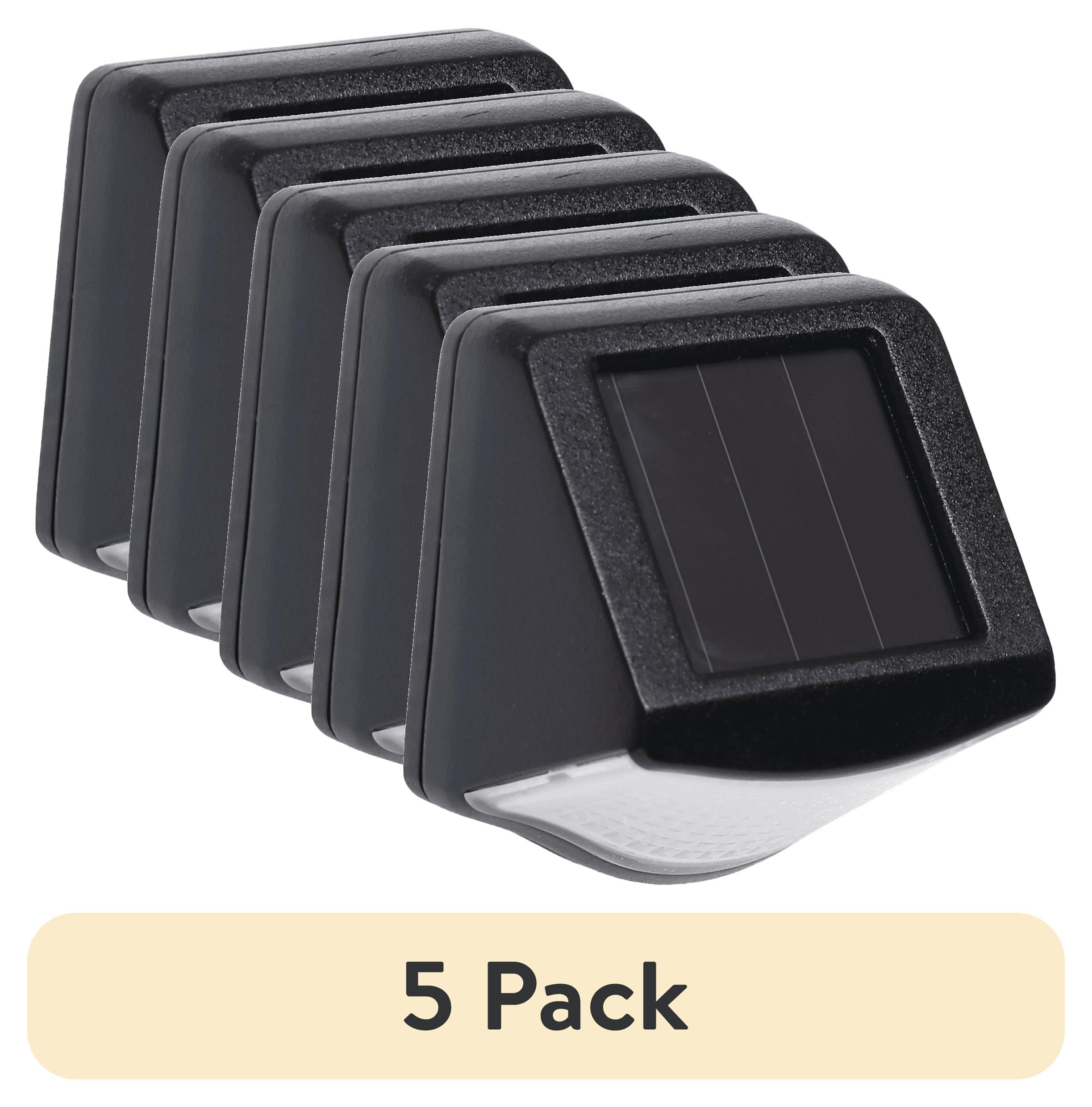 (5 pack) Mainstays 2-Count Solar Powered Black Wall Mountable LED Step ...