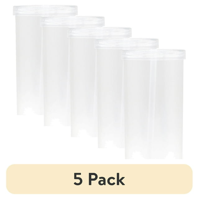 (5 pack) Mainstays 20 oz Plastic Clear Tumbler with Screw Top Lid and ...