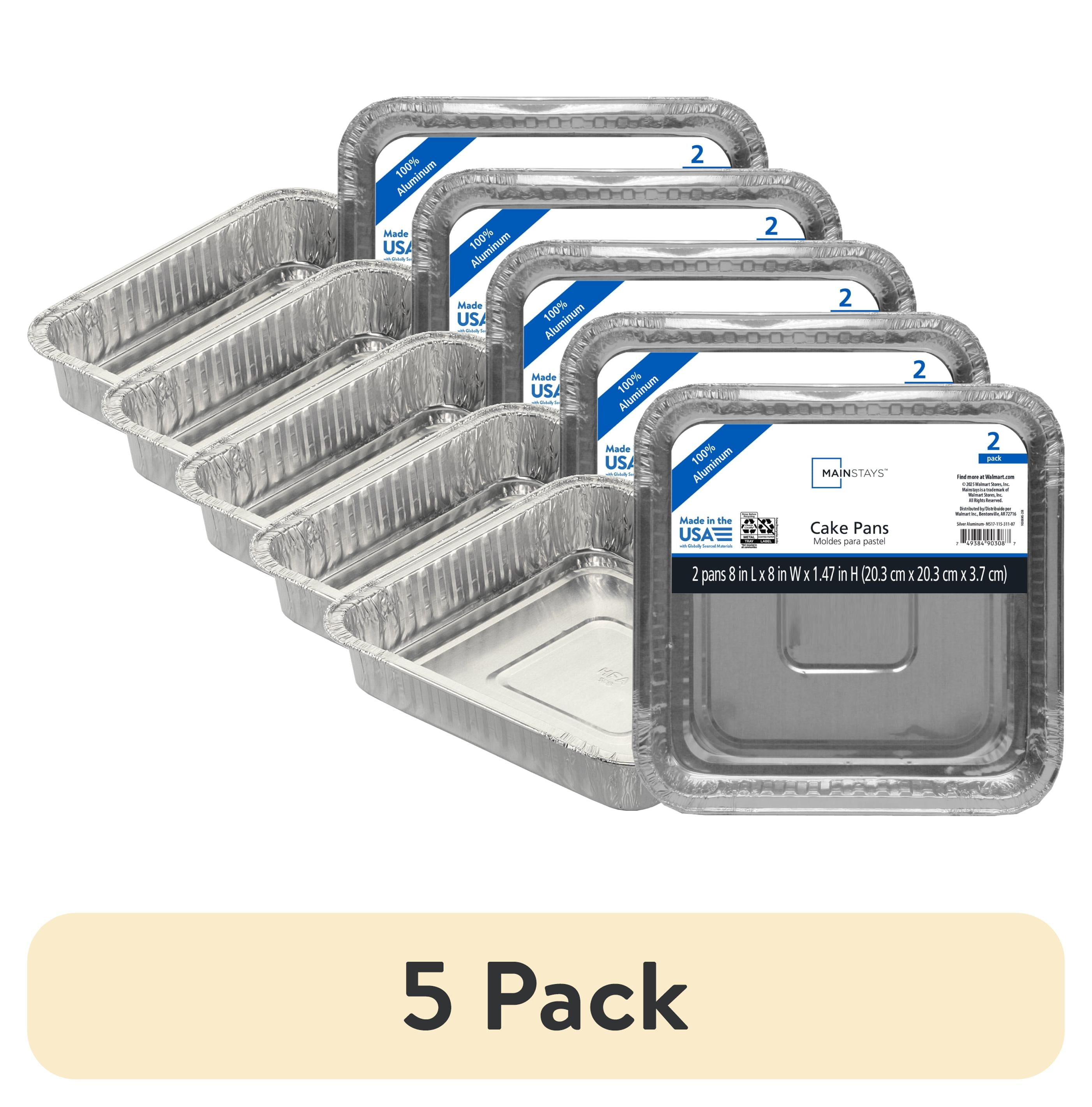 (5 pack) Mainstays 8" Aluminum Square Cake Pan, 2 Count - Walmart.com