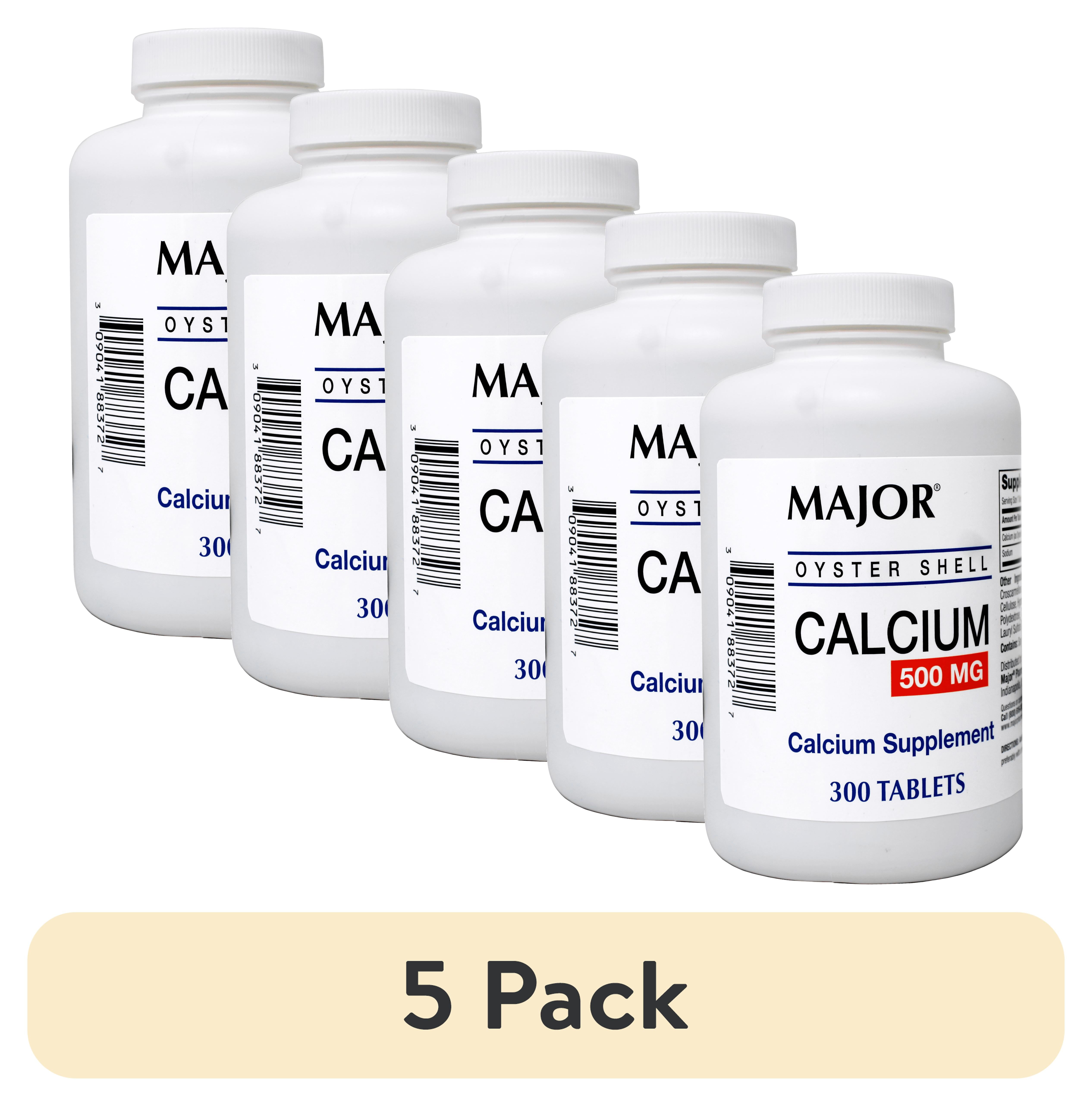 (5 pack) Major Oyster Shell Calcium 500 mg - Daily Calcium Supplement ...