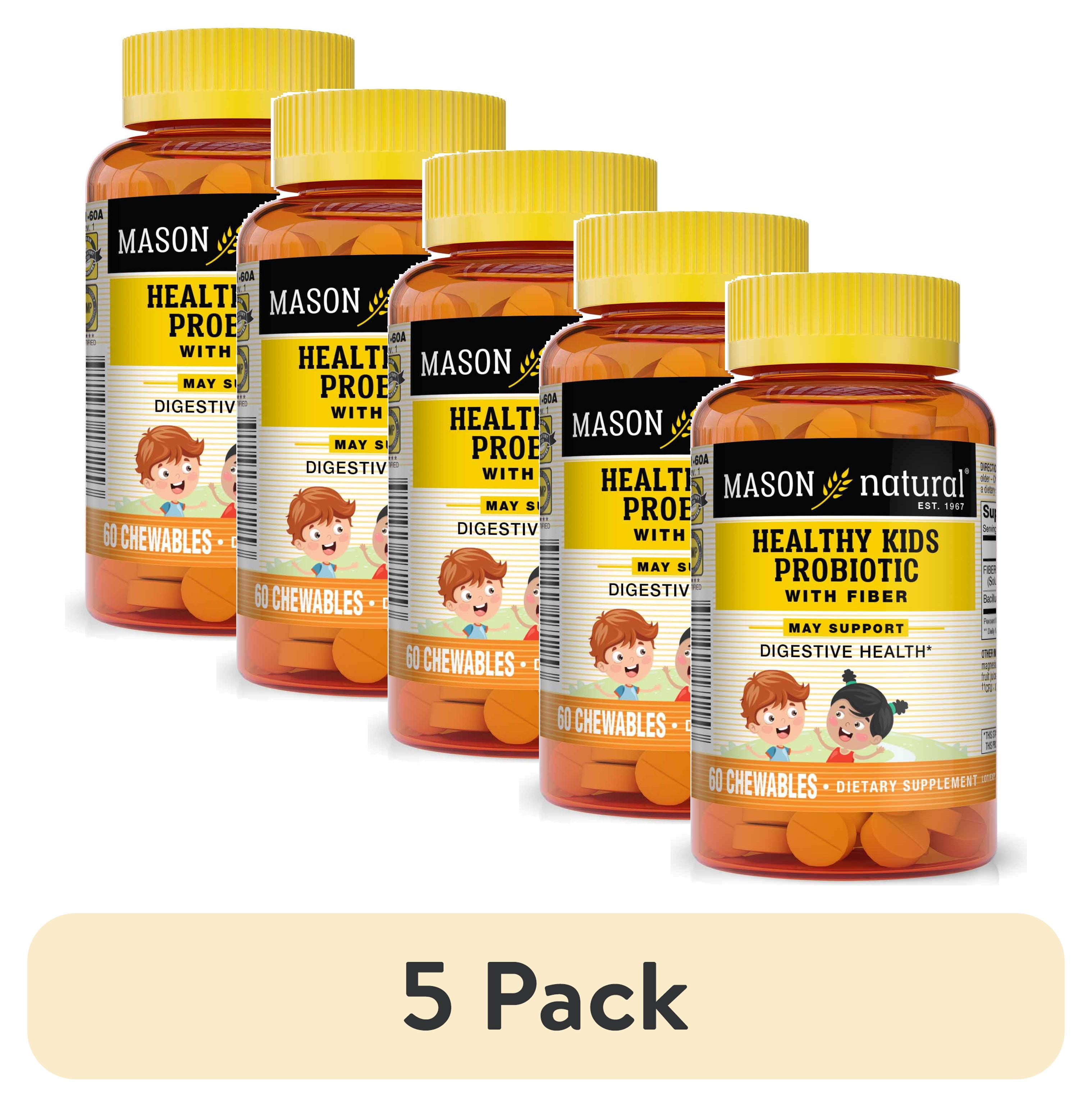 (5 pack) Mason Natural Healthy Kids Probiotic With Fiber - Healthy ...