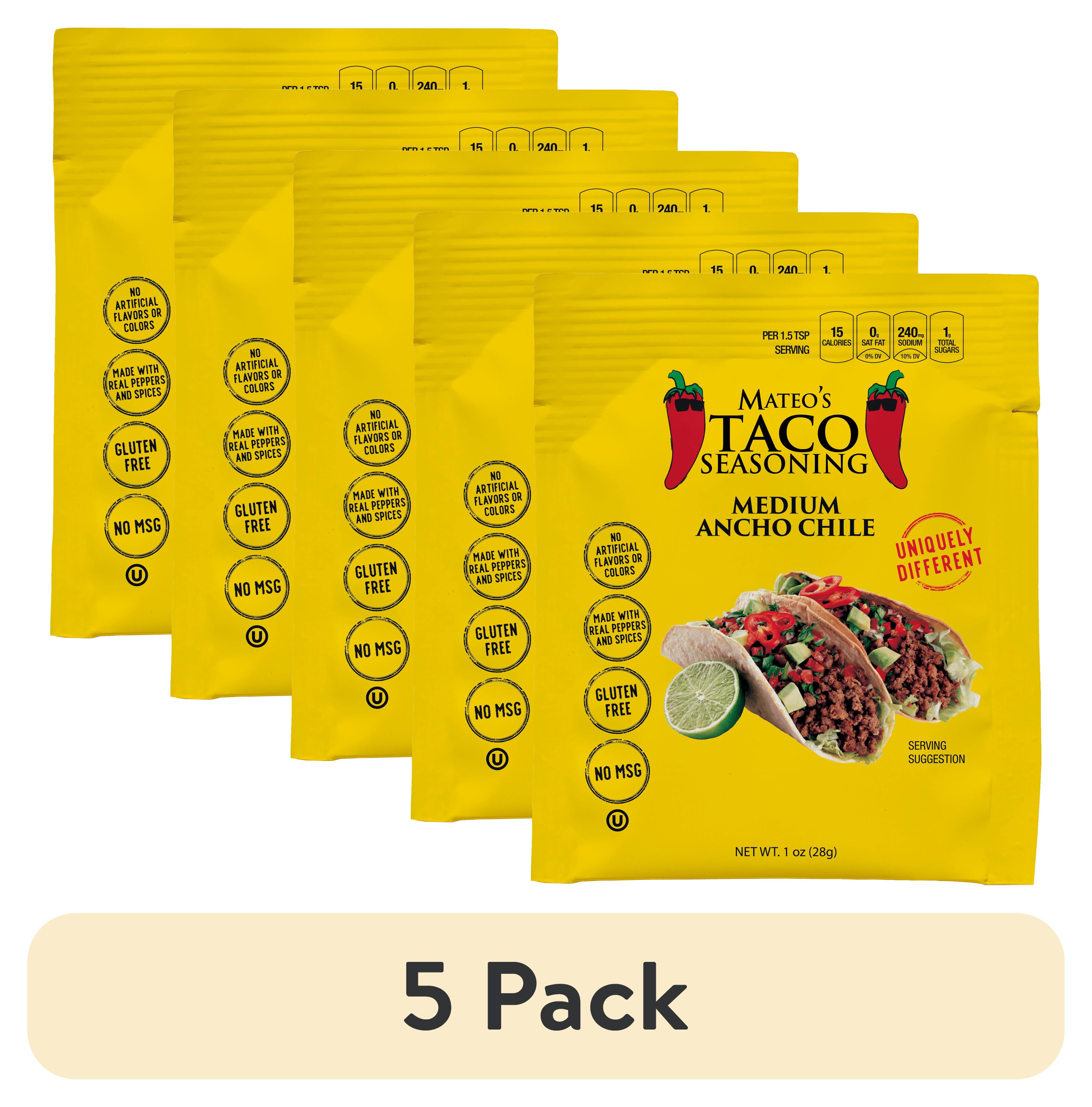 (5 pack) Mateo's Taco Seasoning Medium Ancho Chile - Walmart.com