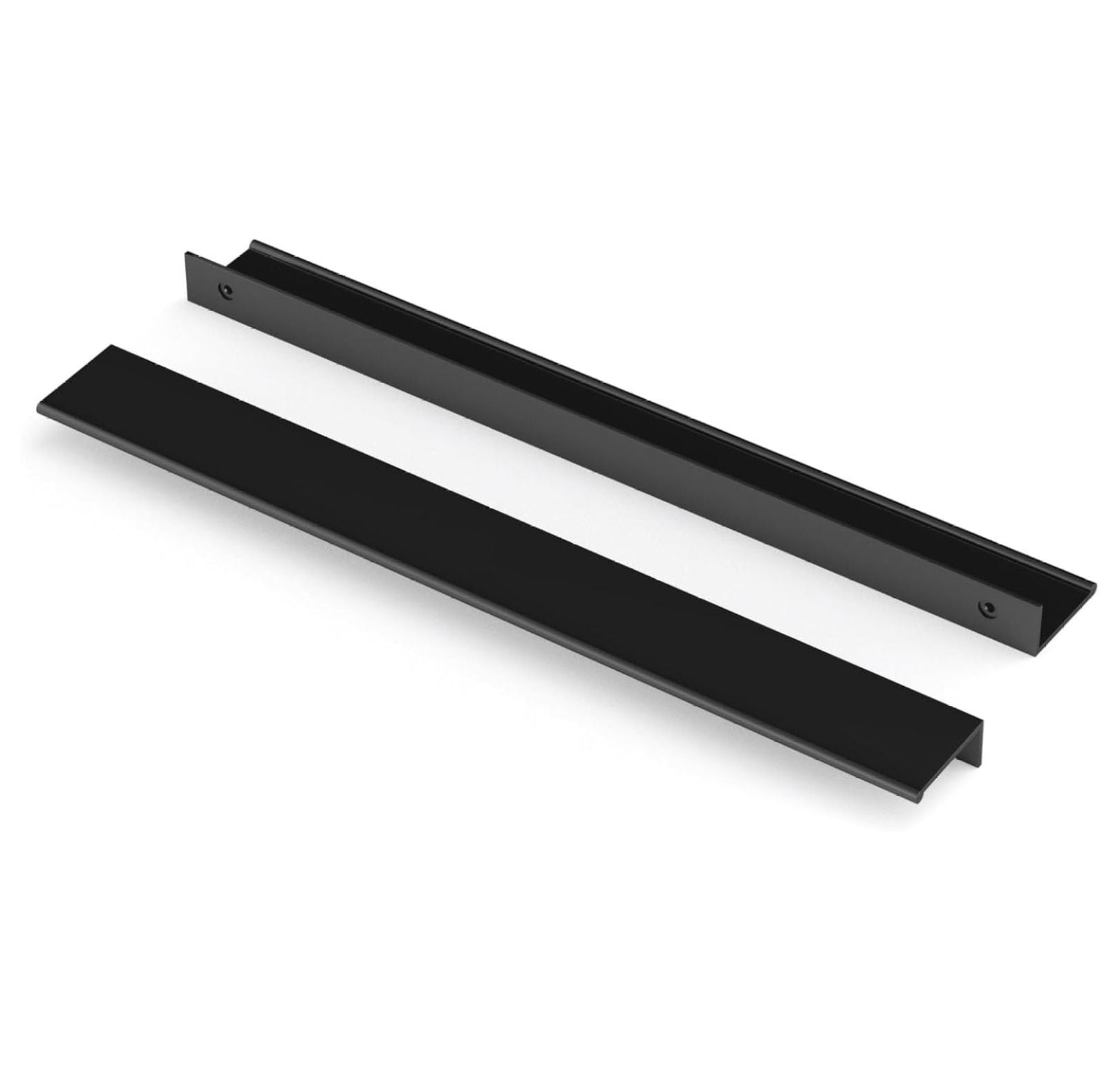 5 pack Matte Black Finger Edge Pulls for Cabinet Handles 18.9 Inch Hole ...