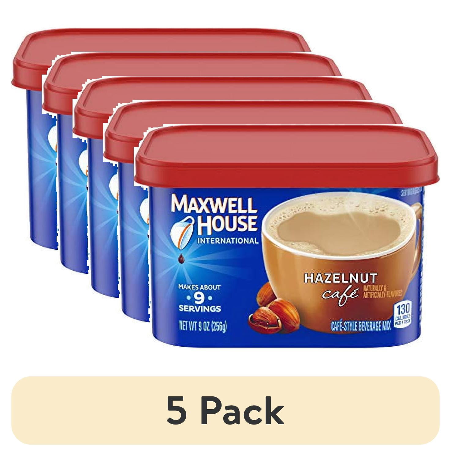 (5 pack) Maxwell House International Hazelnut Caf Instant Coffee (9 Oz ...