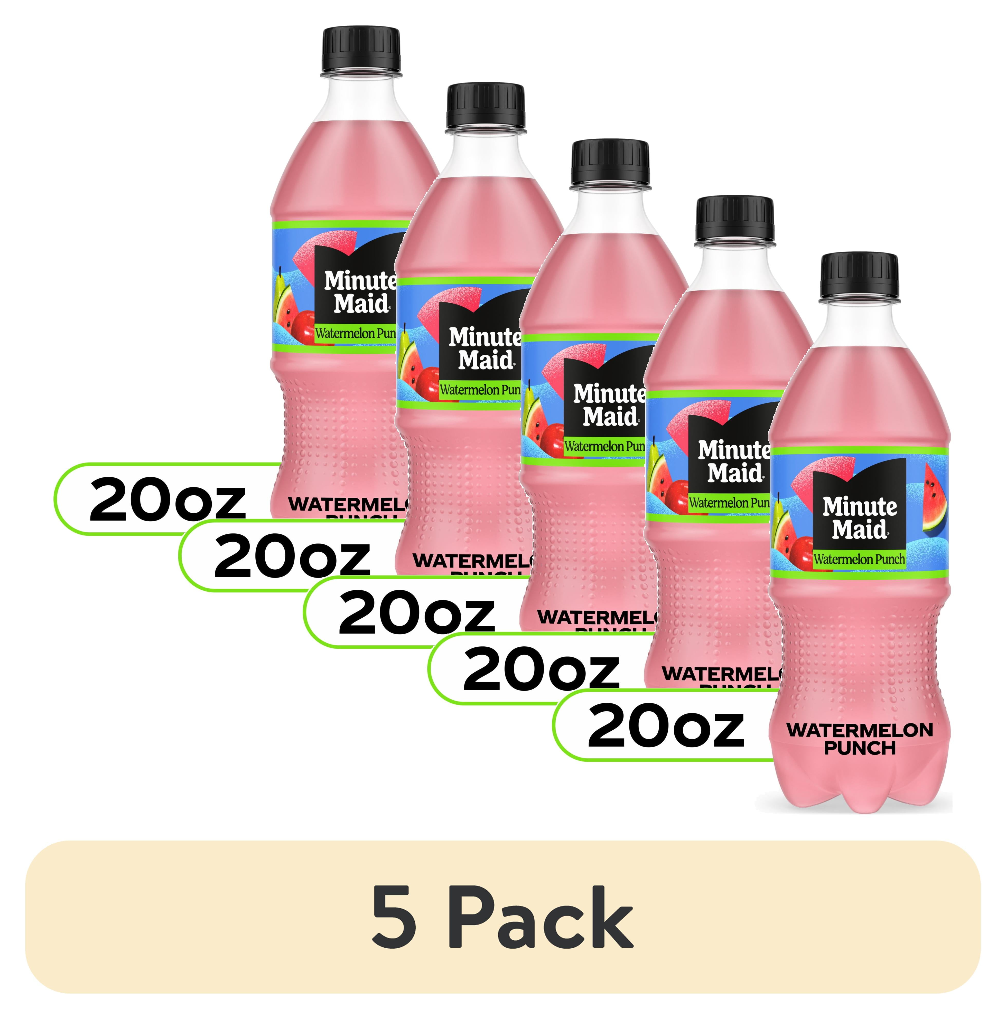 (5 pack) Minute Maid Watermelon Punch Fruit Juice, 20 fl oz Bottle ...