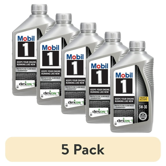 (5 pack) Mobil 1 Advanced Full Synthetic Motor Oil 5W-30, 1 Quart ...